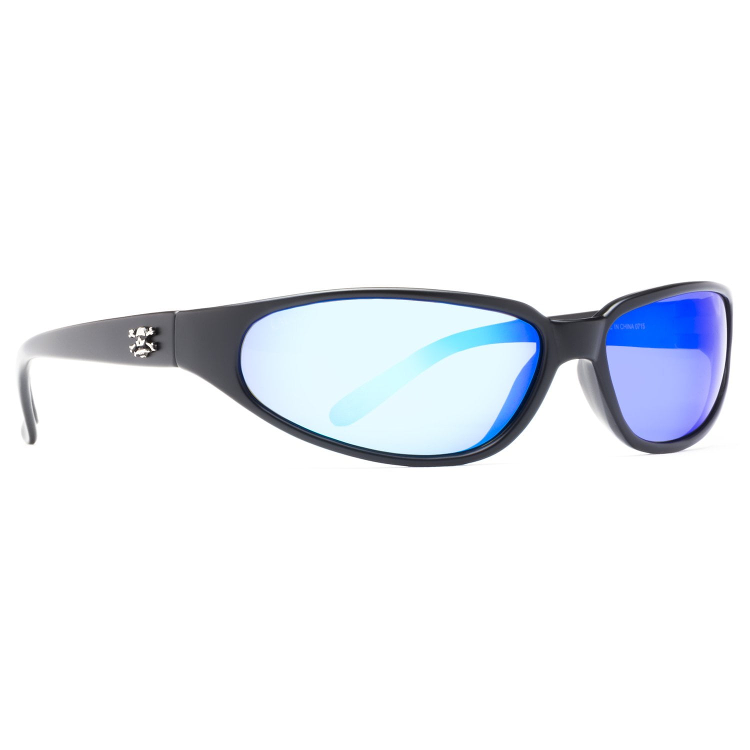 Calcutta Polarized Sunglasses, Black Frame, Blue Mirror, Amber Lens, UV ...