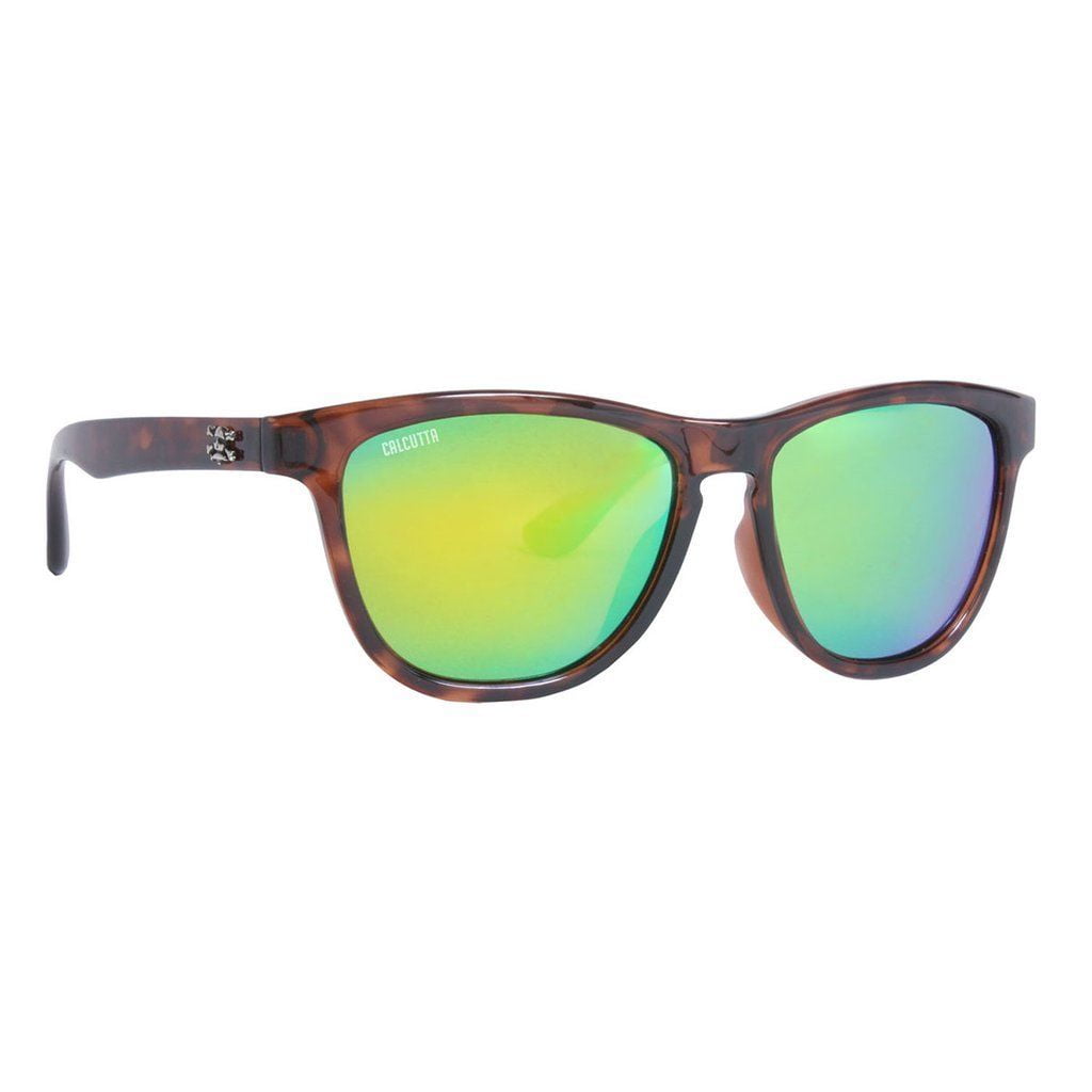 Calcutta Cayman Polarized Sunglasses Tortoise Frame/Green Mirror Lens ...