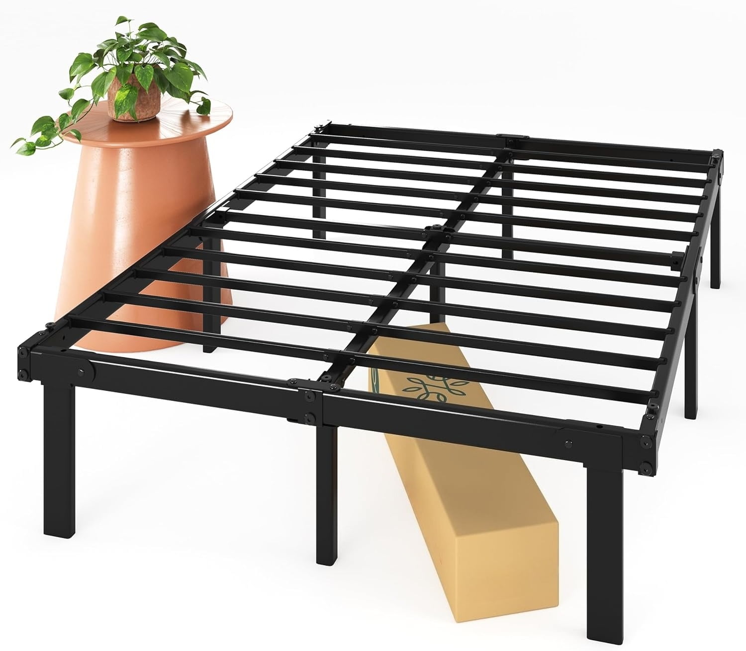 Caleb 14 Inch Metal Platform Bed Frame (Queen) - Foldable Steel Frame ...