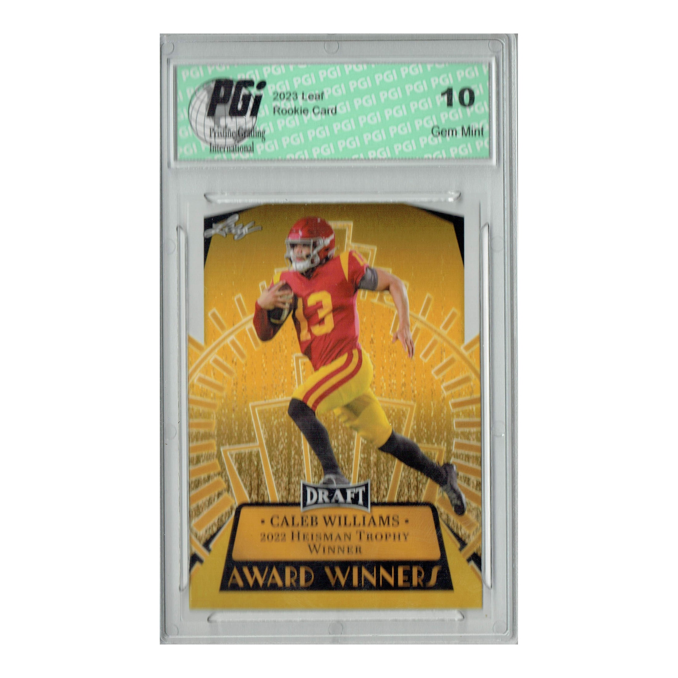 Caleb Williams 2023 Leaf Football #14 Gold SP Award Winners Rookie Card ...