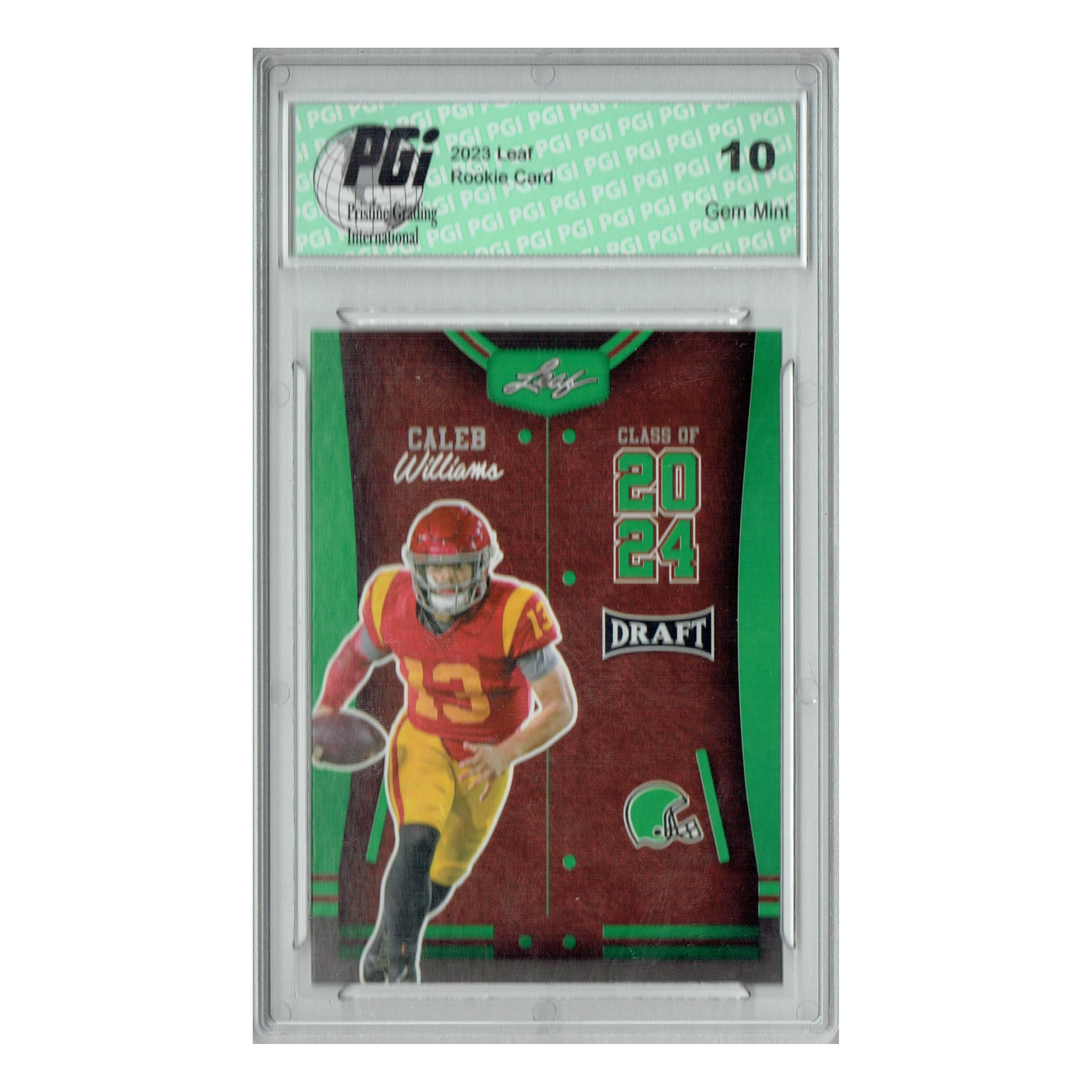 Caleb Williams 2023 Leaf Football #77 Green SP Class of 2024 Rookie ...