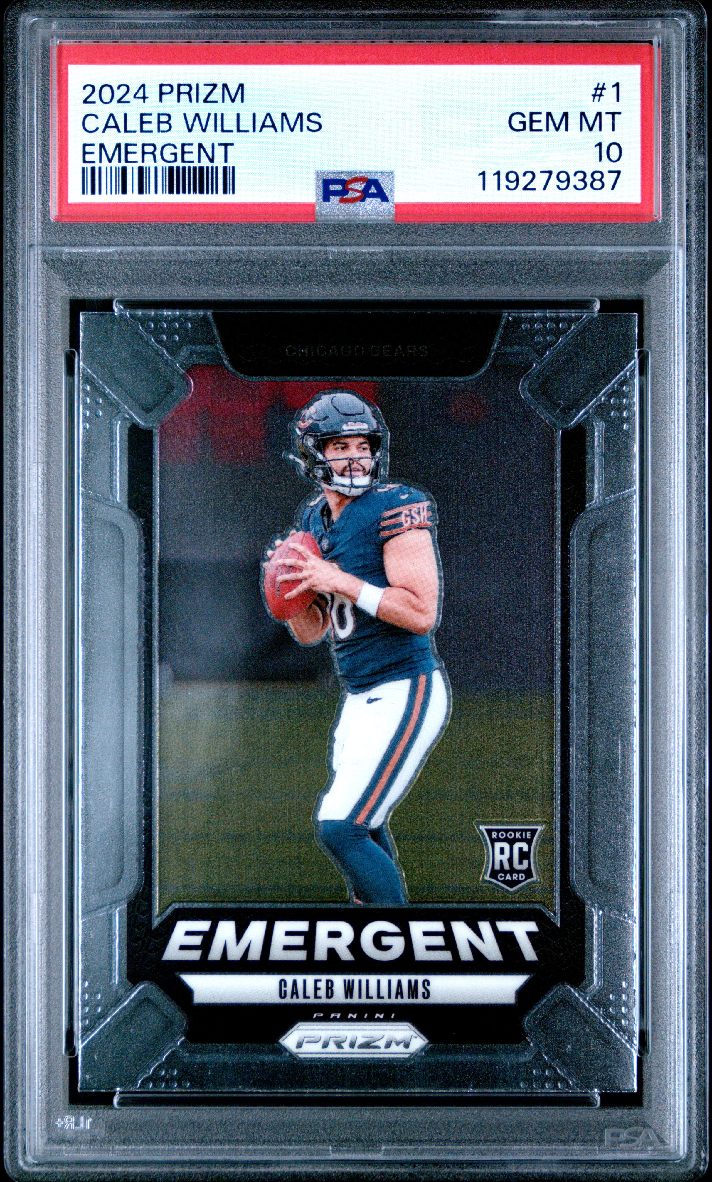 Caleb Williams 2024 Panini Prizm Emergent Football Rookie Card #1 ...