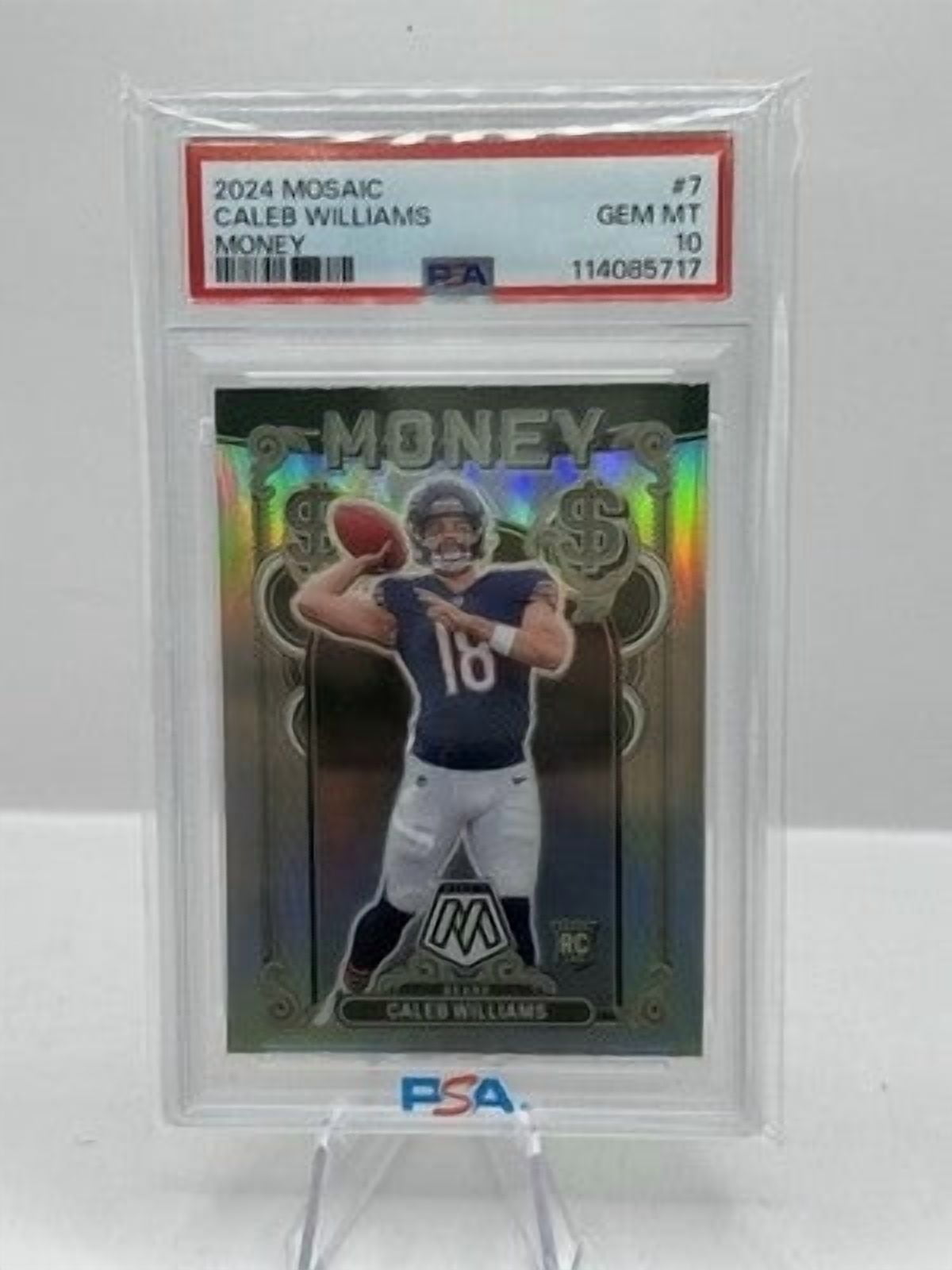 Caleb Williams RC Money Prizm PSA 10 2024 Panini Mosaic #7 Chicago ...