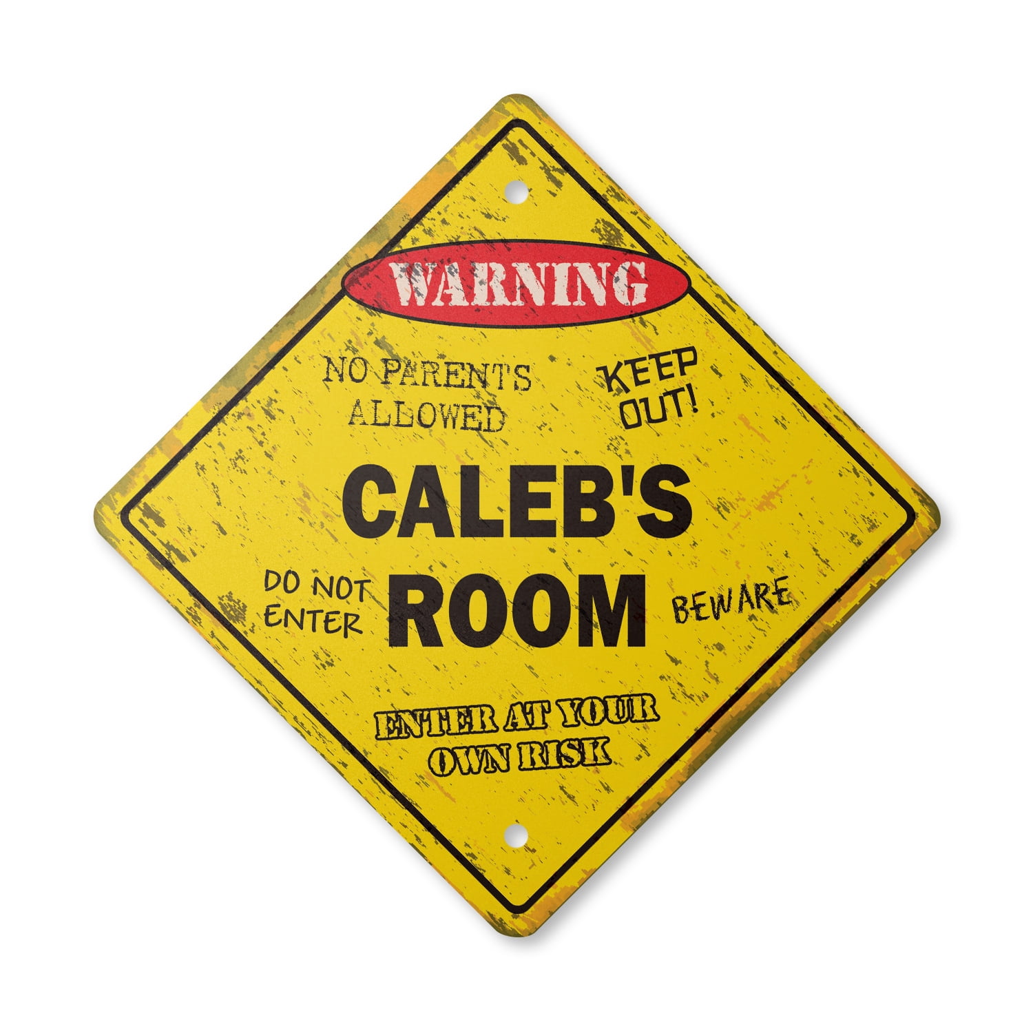Caleb's Room Sign Vintage Crossing Zone Xing | Indoor/Outdoor Plastic ...