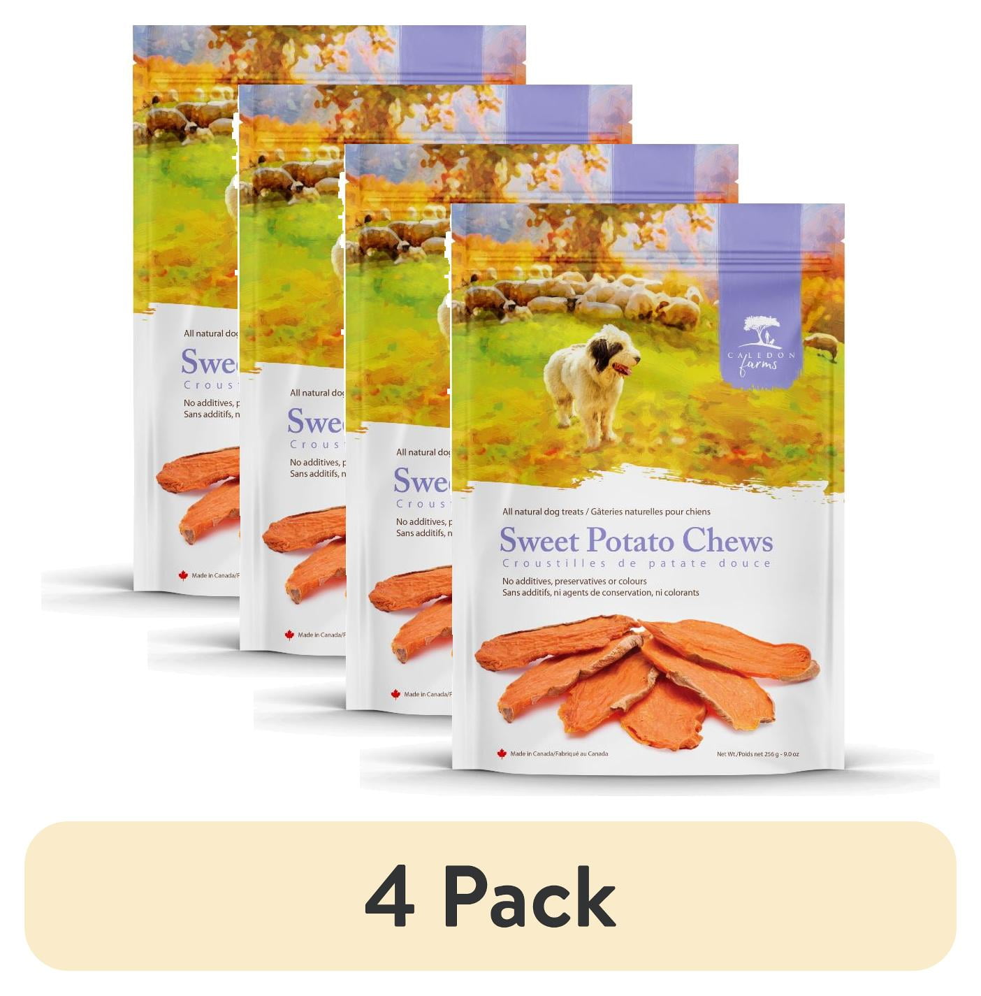 (4 pack) Caledon Farms Natural Sweet Potato Chews Dog Treat, 9.3 oz Bag ...