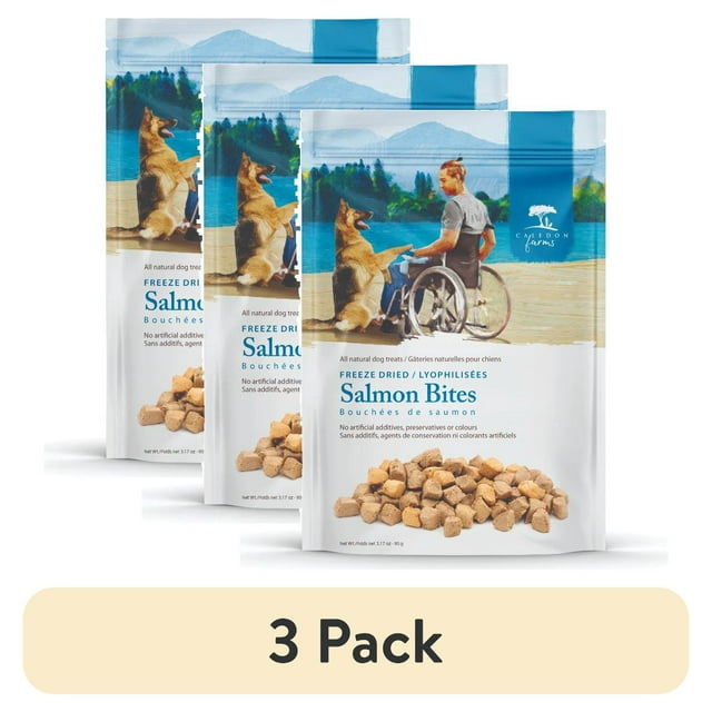 (3 pack) Caledon Farms Salmon Bites Dog Food Topper, 3.2 oz Bag ...