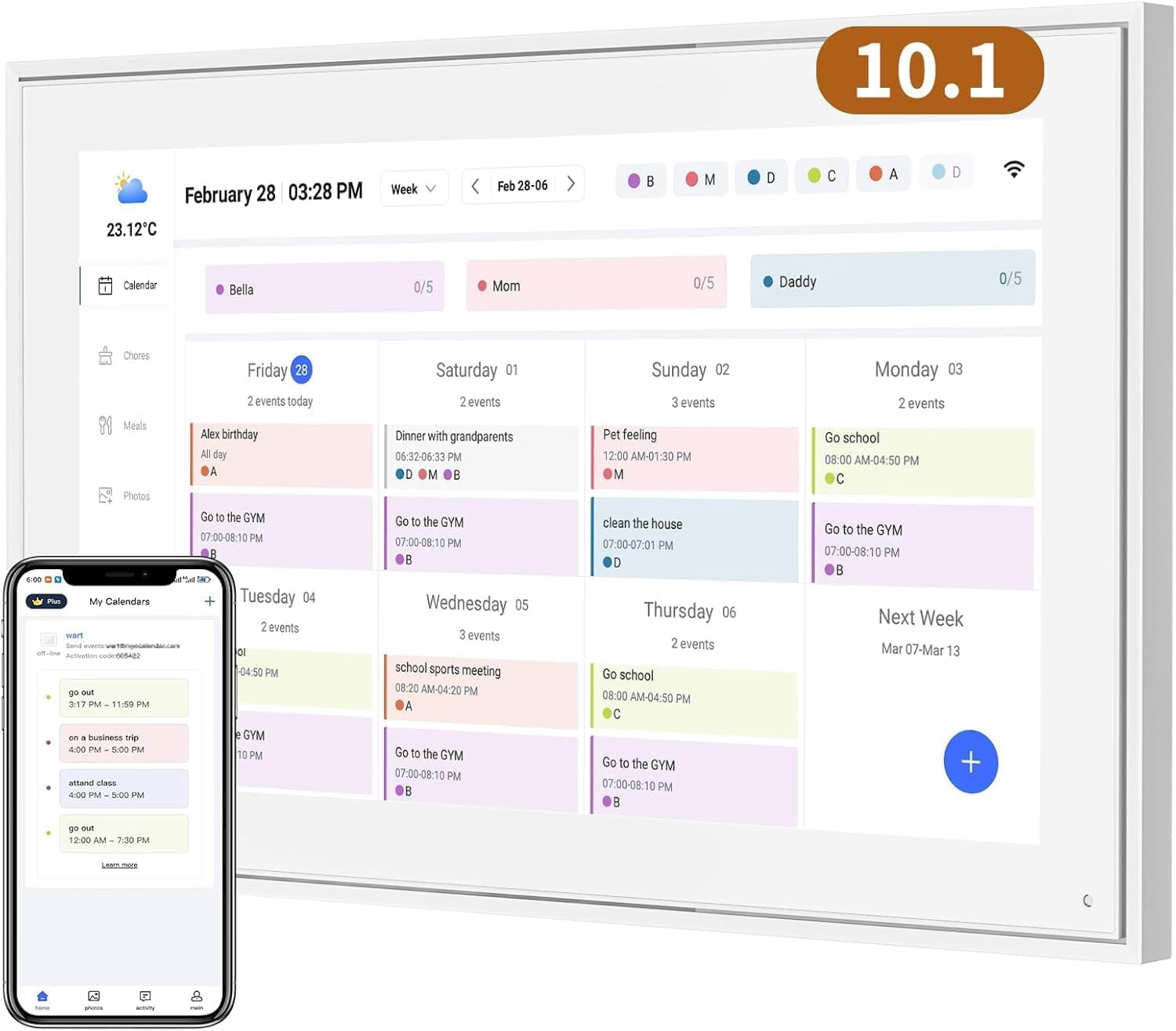 Calendar 10.1 Inch Digital Calendar & Chore Chart, Touchscreen ...