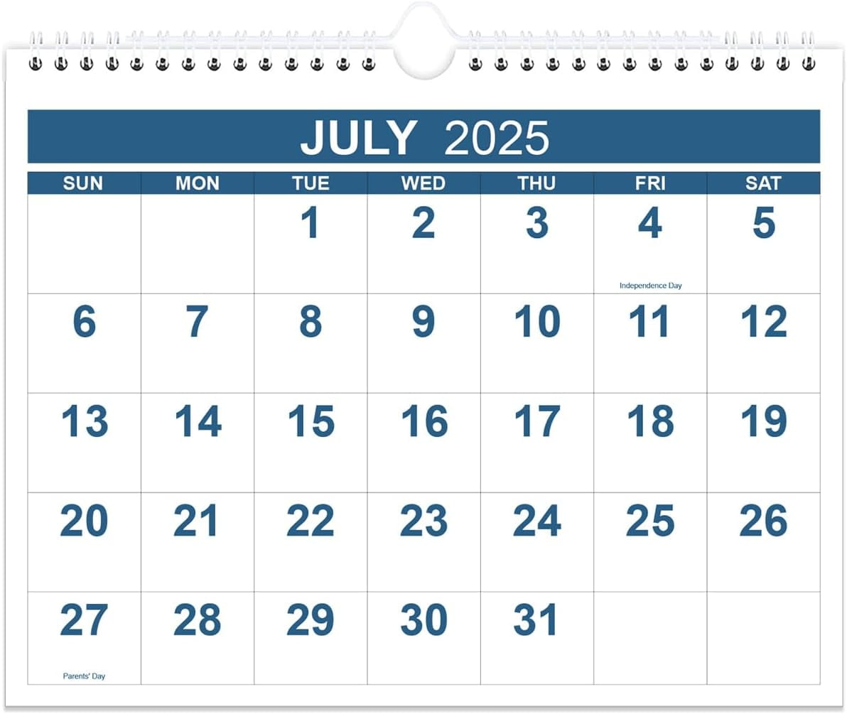 Calendar 2025-2026 - Wall Calendar from July 2025 to December 2026 ...