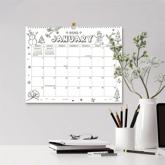 Calendar 2025 Wall Calendar 2025-2026 18 Months July 2025 - Dec 2026 Sturdy Twin-Wire Binding ...
