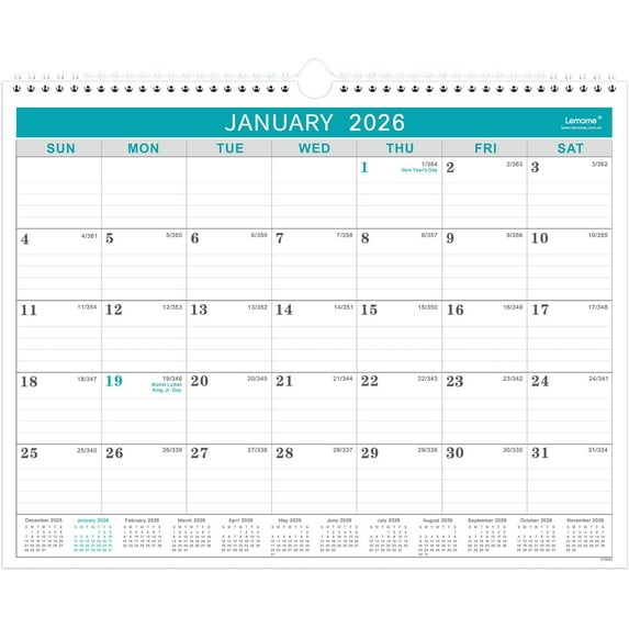 Calendar 2026, 12 Months from January 2026 to December 2026,11.5" x 14. ...