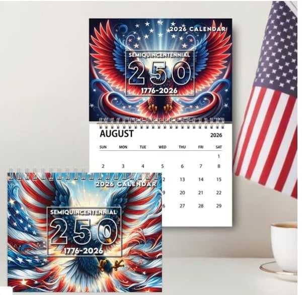 Calendar 2026, 2026 Wall Calendar, Wall Calendar 2026 USA 250th ...