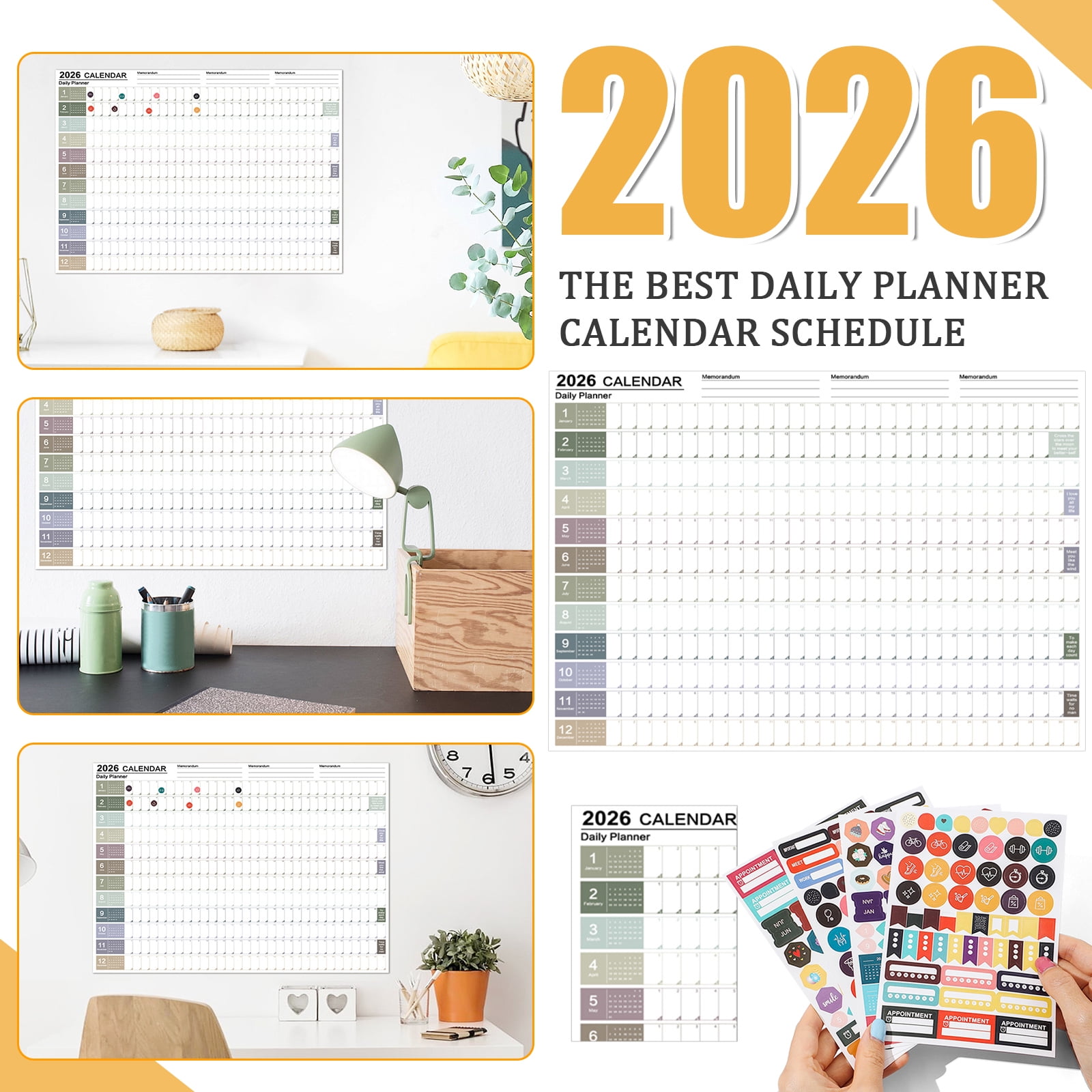 Calendar 2026 Oversized Wall Calendar, Includes 4 Page Labels and 10 ...