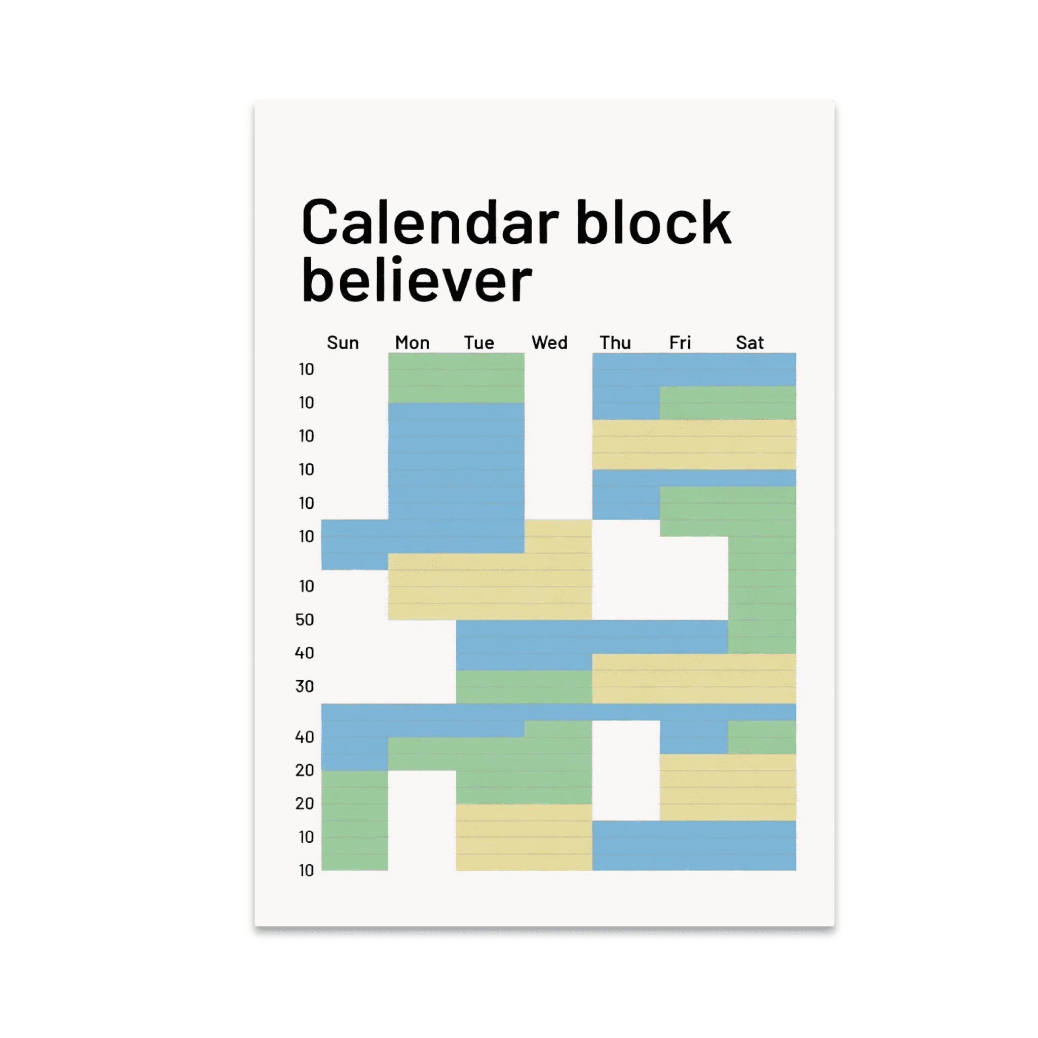 Calendar Block Believer Wall Art - Productivity Enthusiast - 13x19 ...