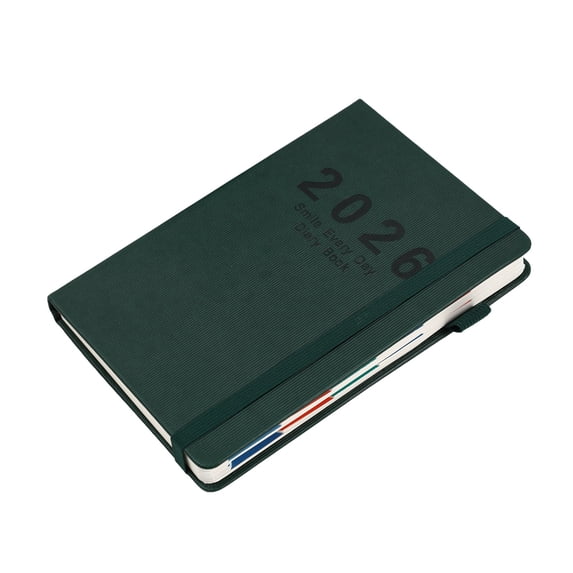 Calendar Book,2026 English Calendar Notebook Vertical Patterned Strap ...