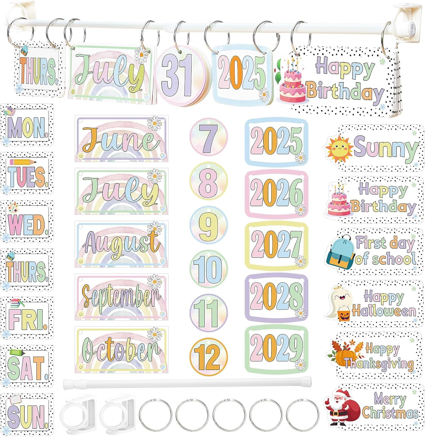 Calendar Bulletin Board Set Classroom Flip Calendar with 71 Date ...