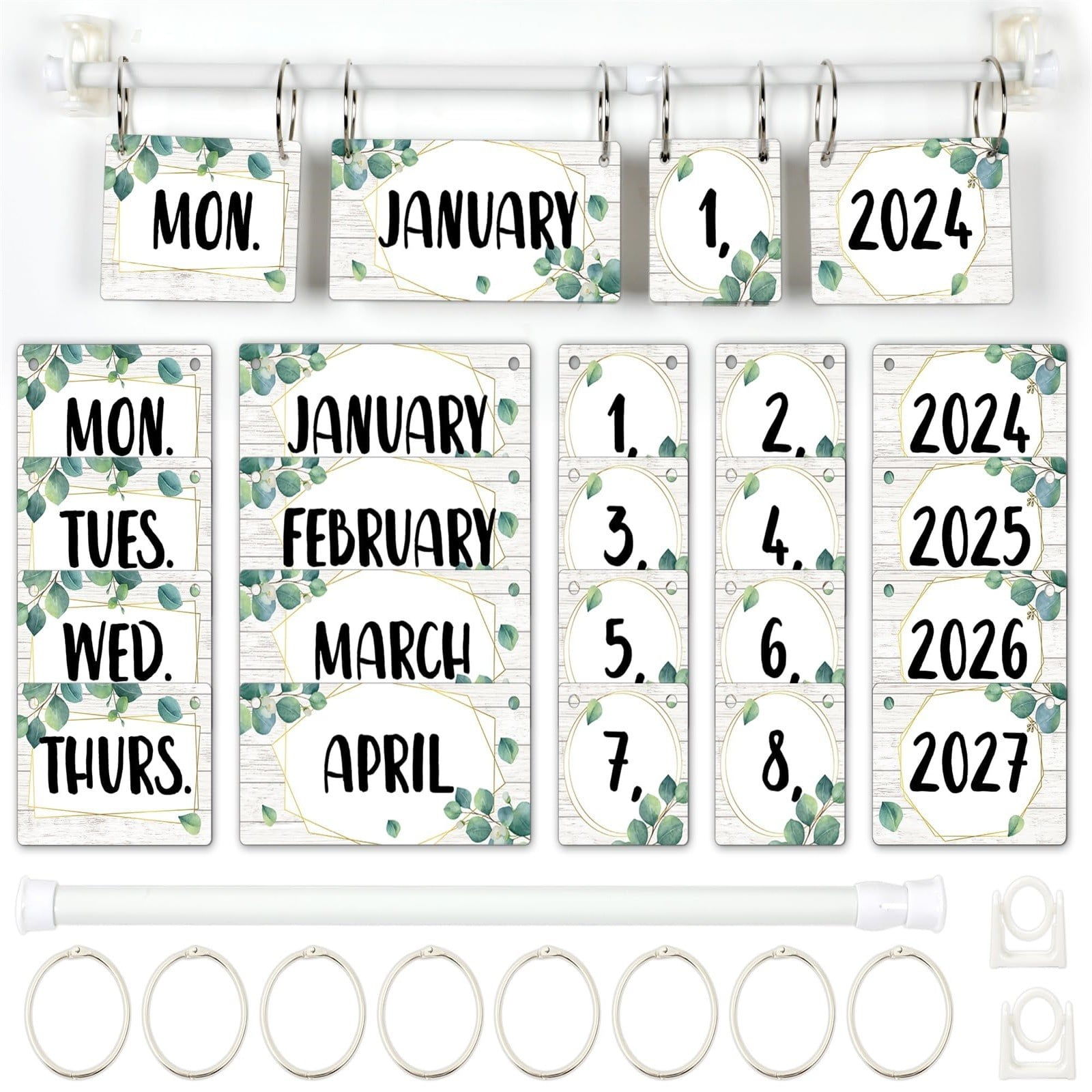Calendar Bulletin Board Set Rainbow Flip Calendar with Holder ...