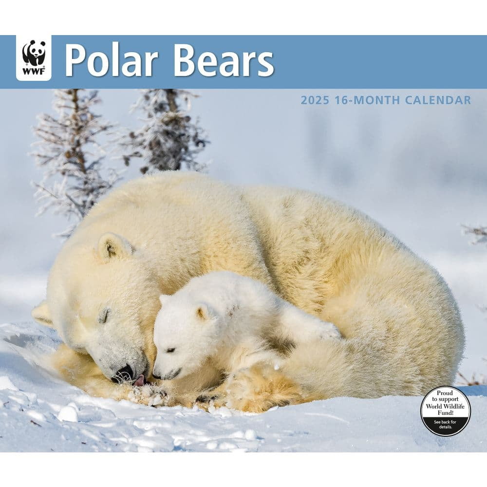 Calendar Ink, Polar Bears WWF 2025 Wall Calendar - Walmart.com