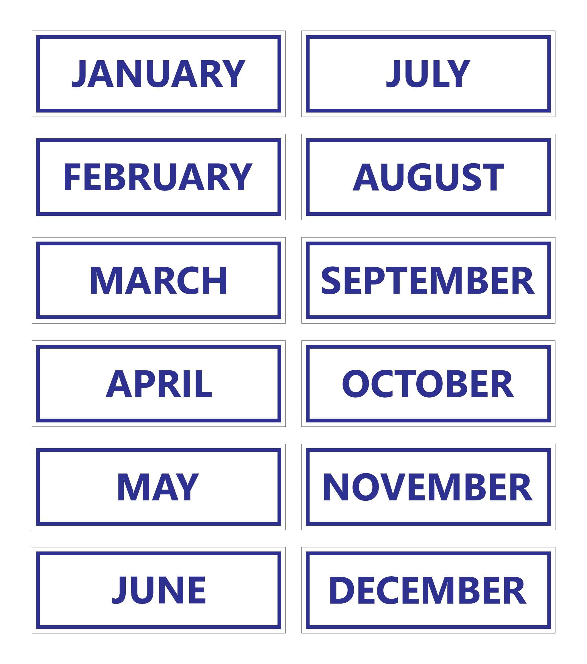 Calendar Month Magnets (Non-Abbreviated) by DCM Solutions (Blue ...