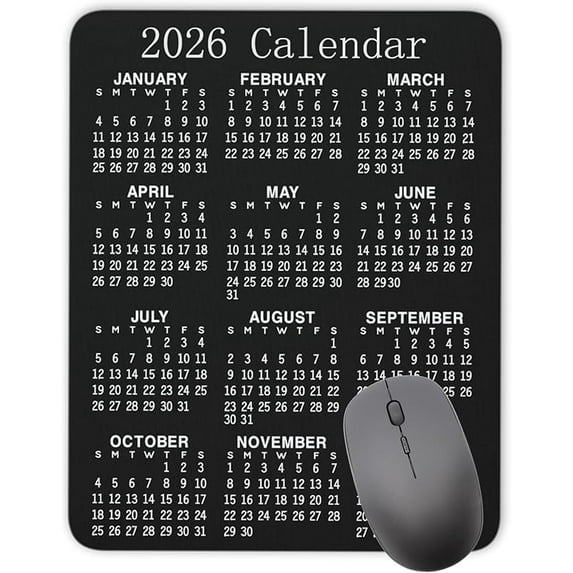 Calendar Mouse pad, 2026 Ocean Wave Background Calendar Natural Rubber ...