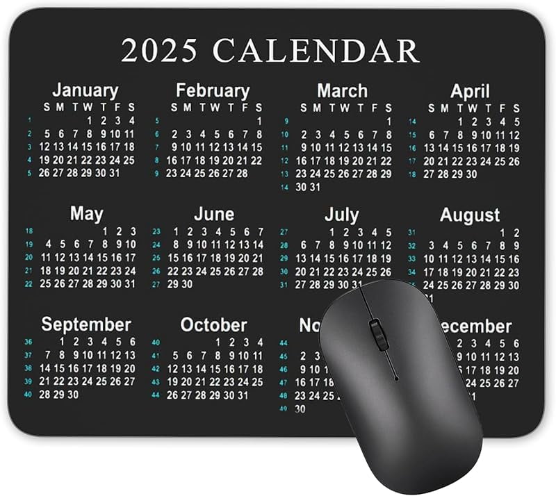 Calendar Mouse pad, 2026 Water Drop Background Calendar Natural Rubber ...