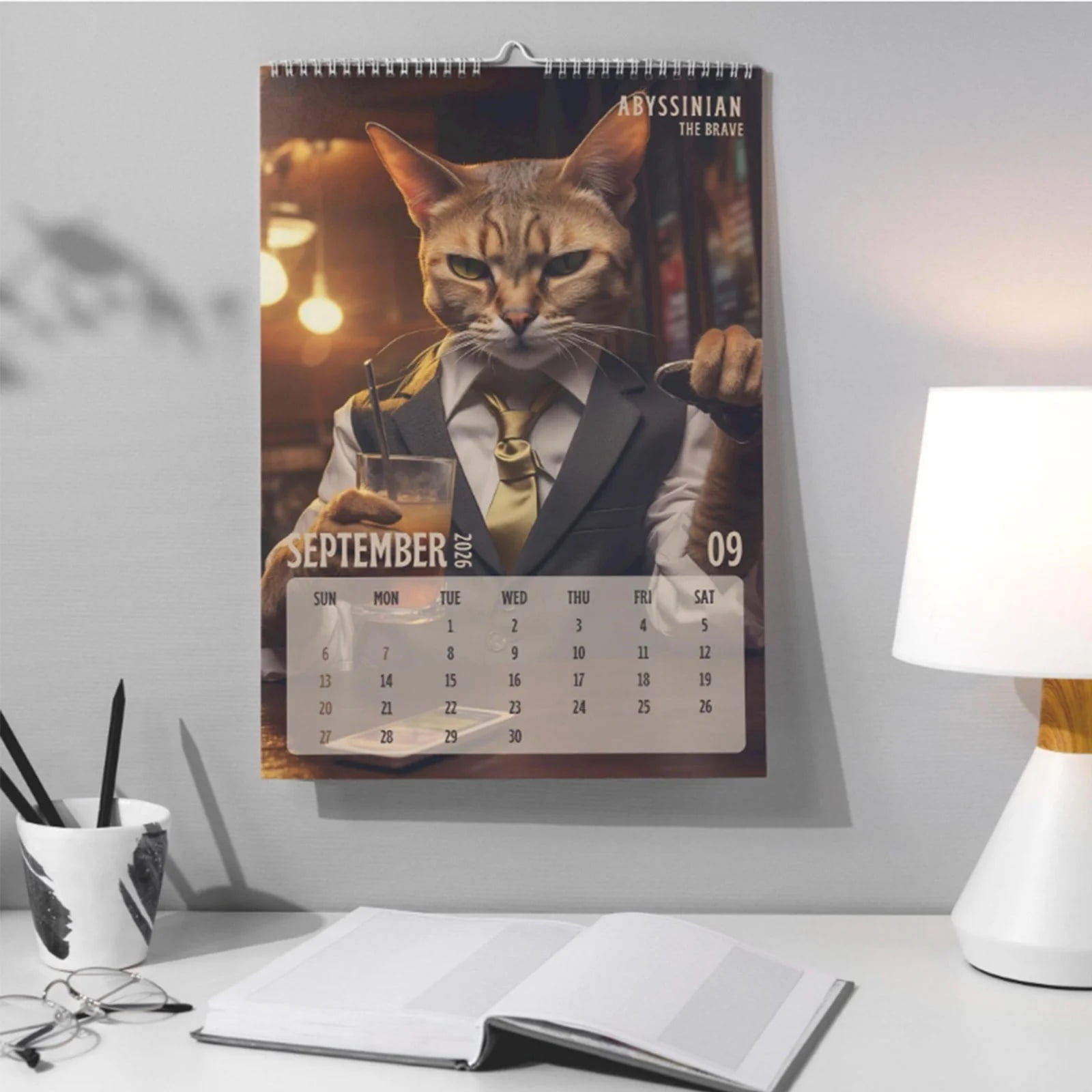 Calendar New YearBadass Cats 2026 Wall Calendar 12 Hilarious Cat Photos ...