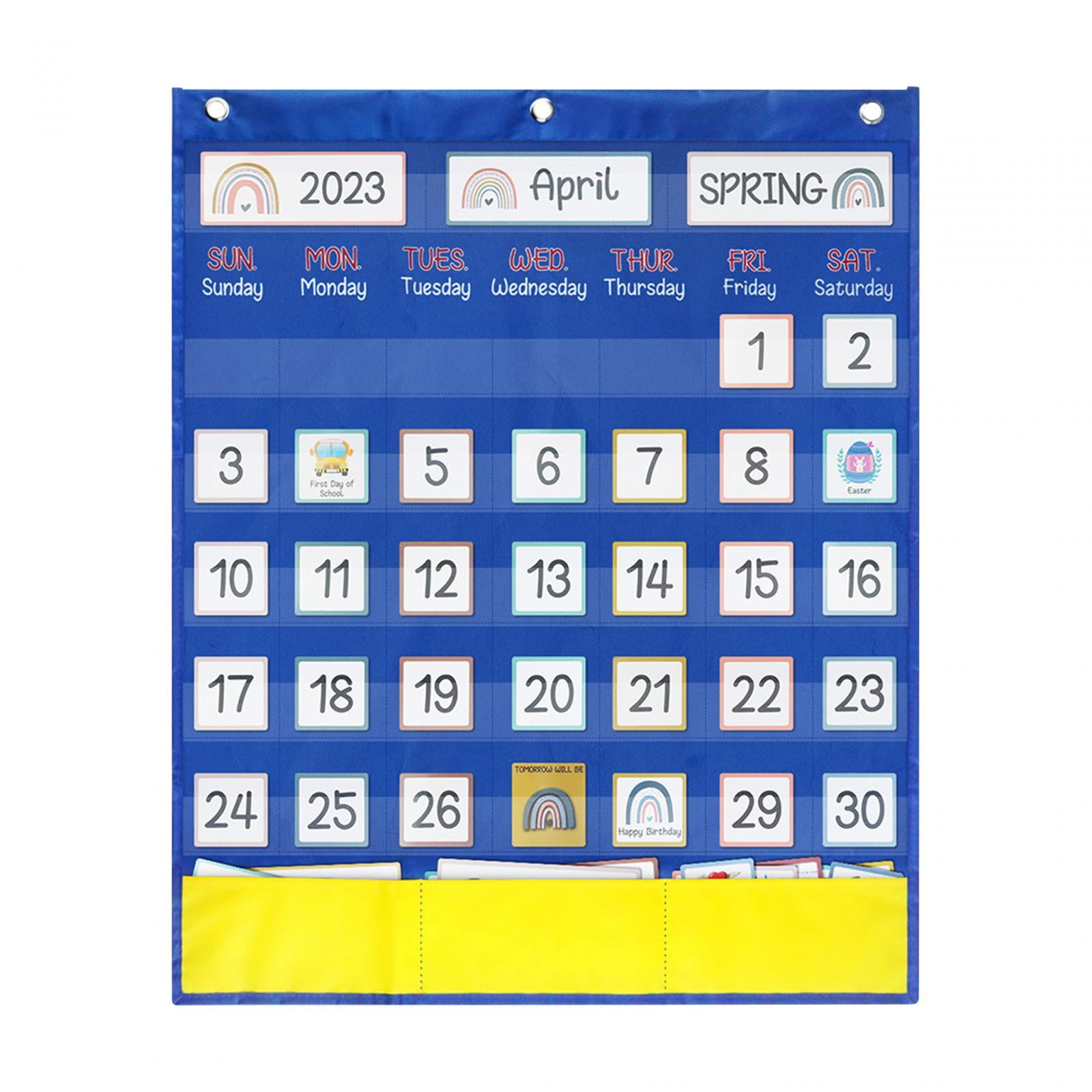 Calendar Pocket Chart Wall Calendar Early Learning Supplies Complete ...