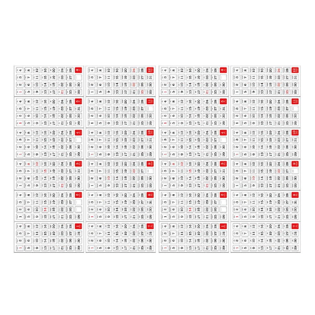 Calendar Stickers 24 Sheets Label Tabs Calendars Monthly Planner Number ...