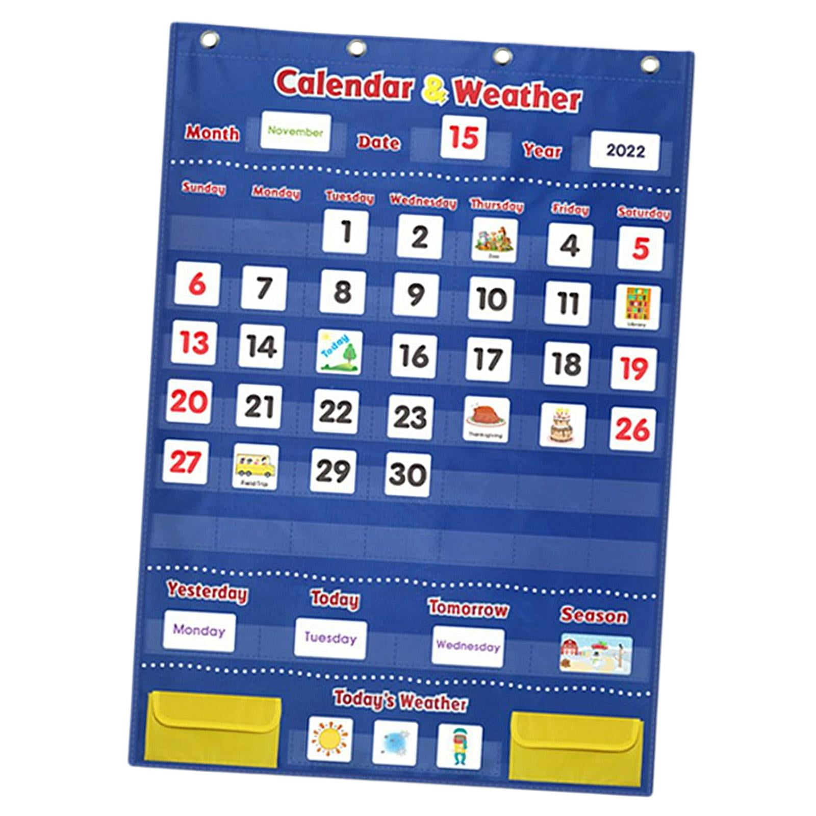 Calendar & Weather Educational Toys for Wall Homeschool Kids Ages 3 ...