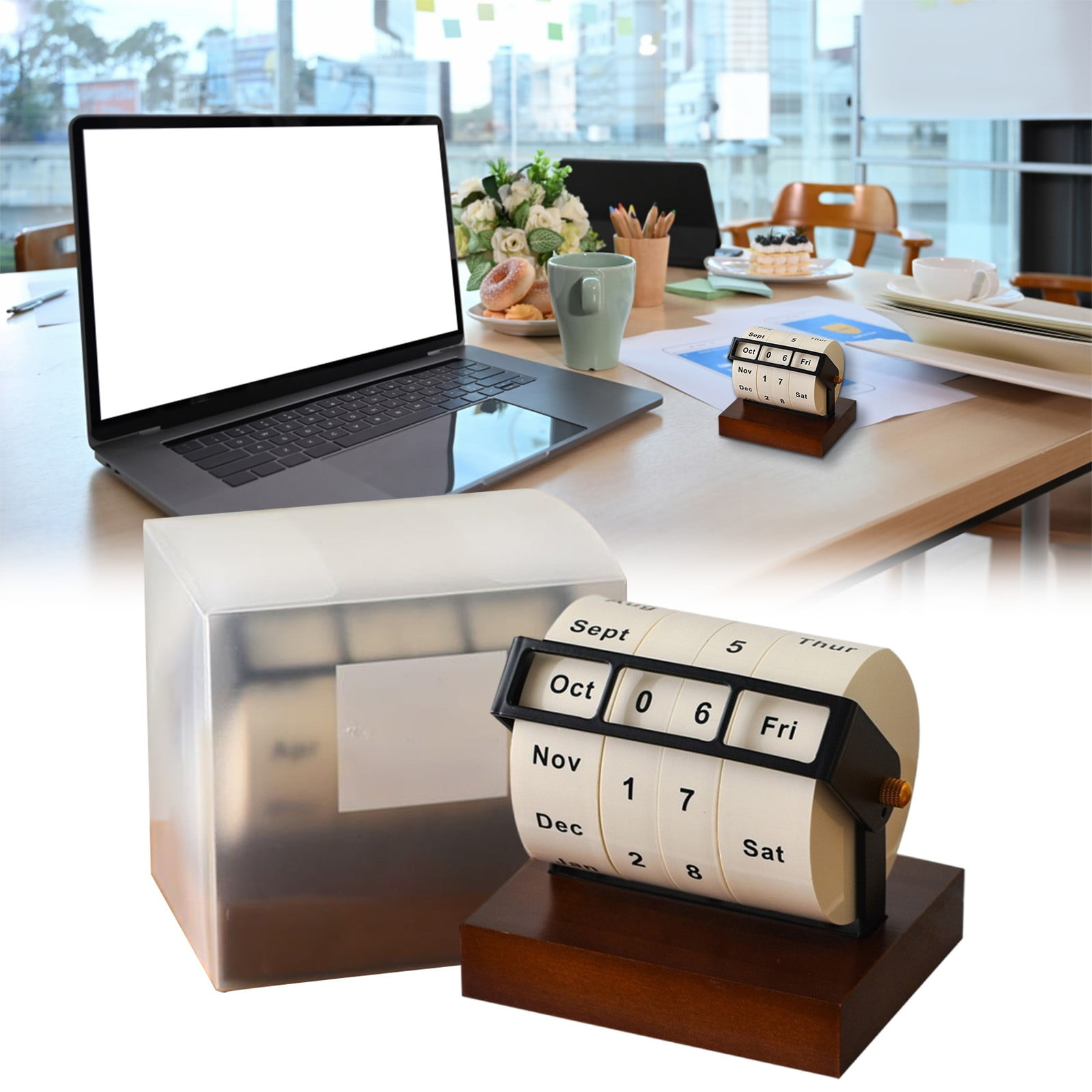 Calendar Wheel Perpetual Calendar 2025 Large Rotating Desktop Ornament ...