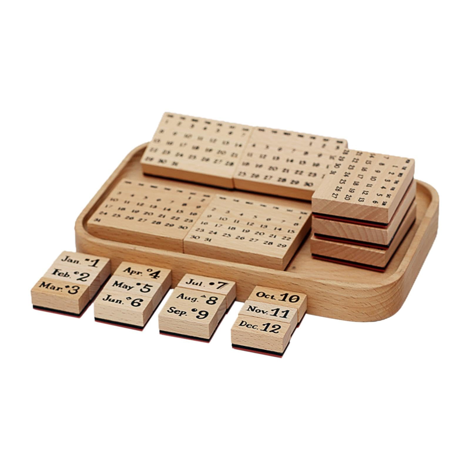 Calendar Wooden Stamps Set Lightweight Sturdy For Date Time Week ...