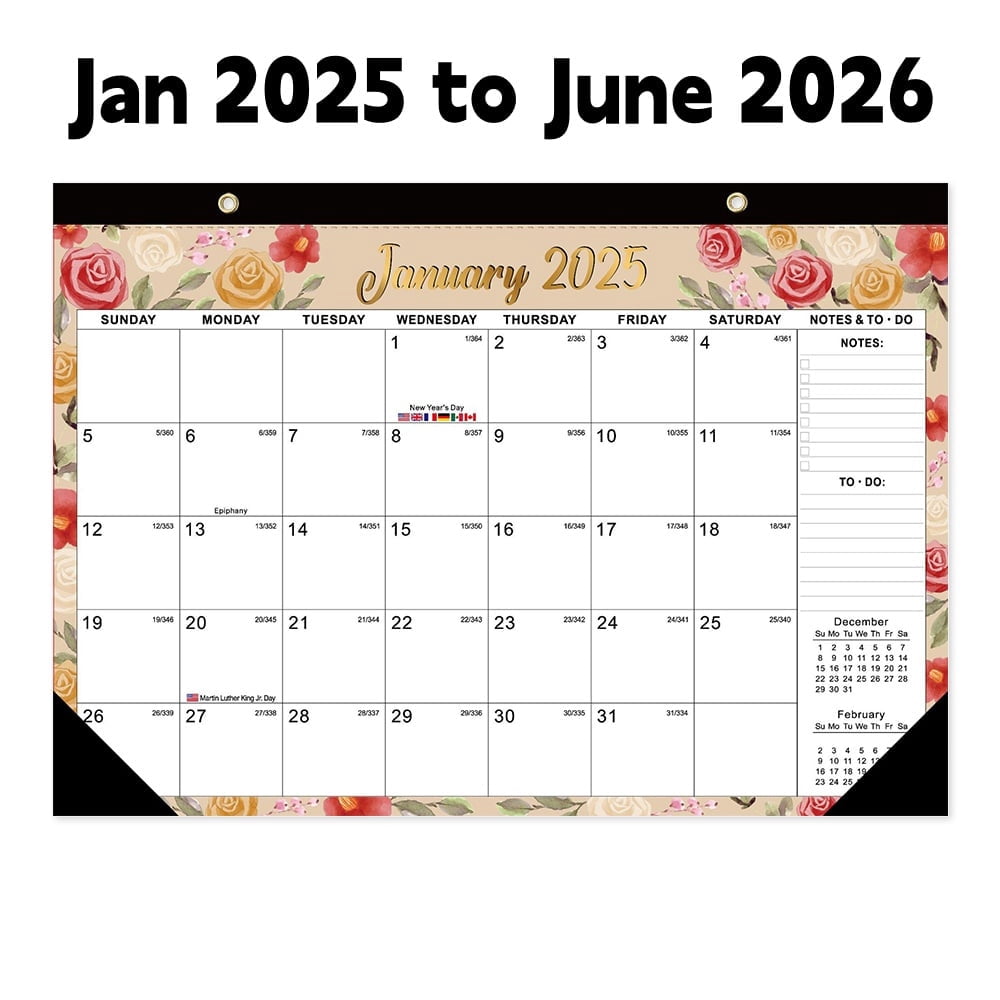 Calendar for Desk and Wall 2025-2026, Monthly Organizer for Home or ...