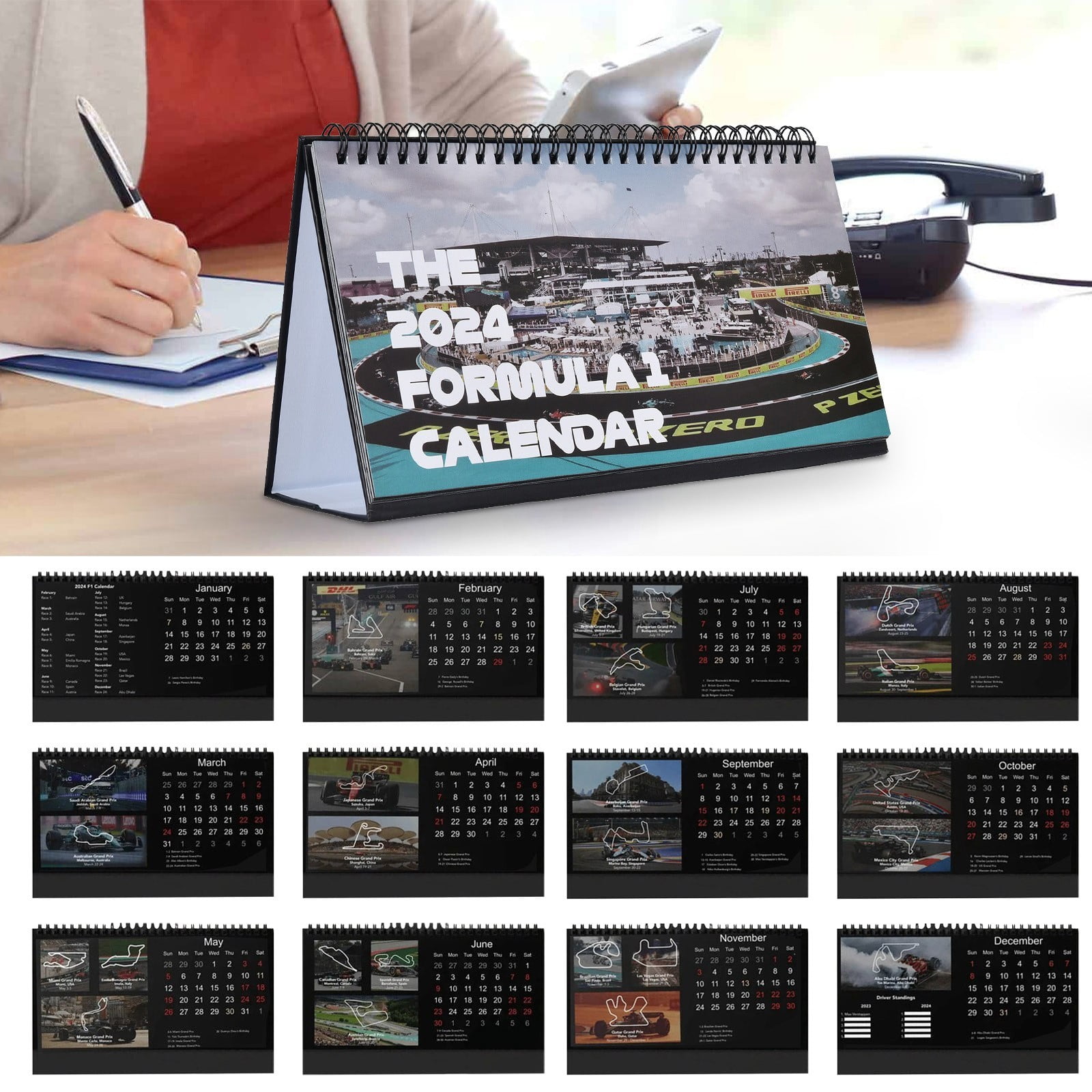 Calendar templates Calendar app 2024 F1 Desk Calendar For Fans And ...