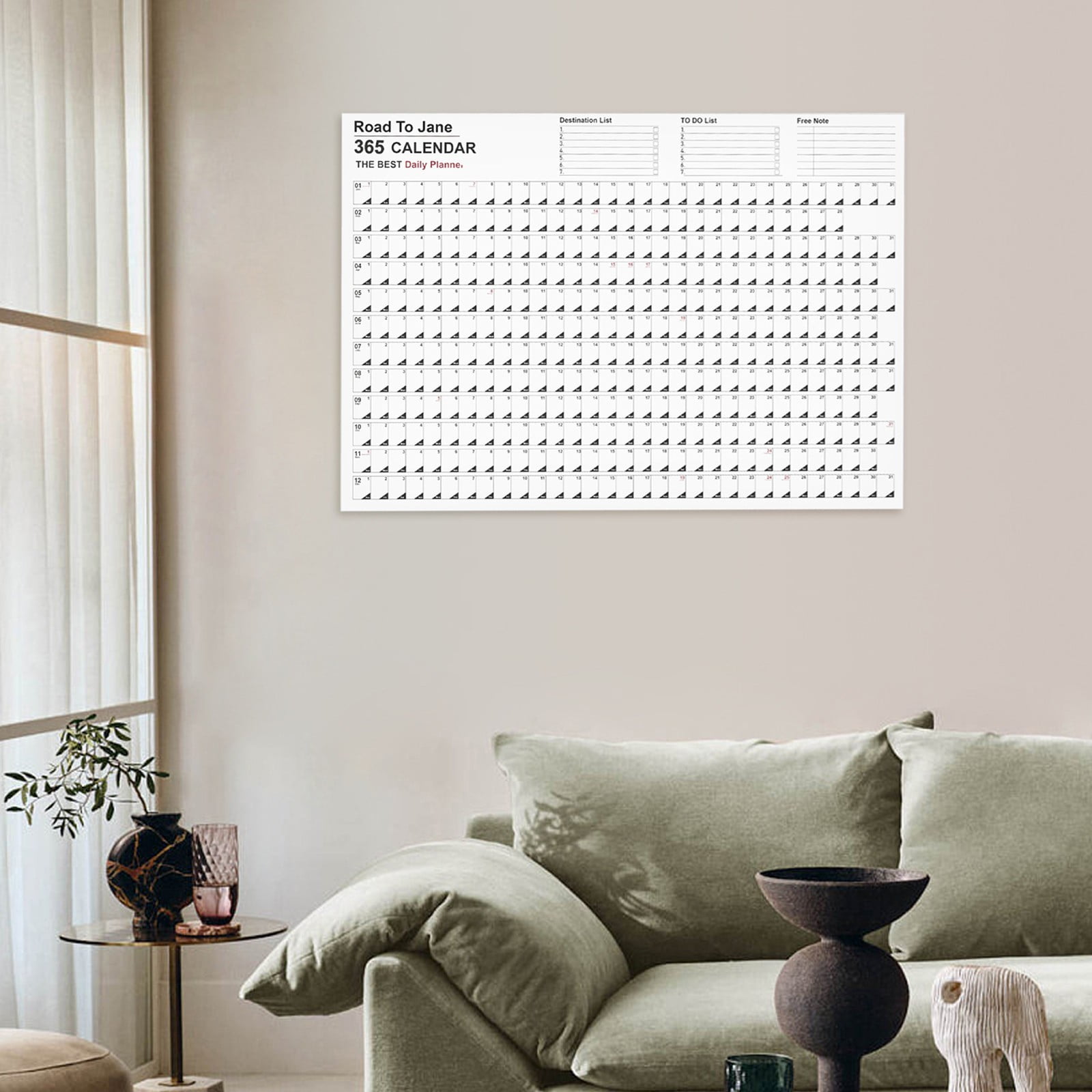 Calendario 2025, Tyeign Year Planner 2025 Wall Calendar (7.32*10.3In ...