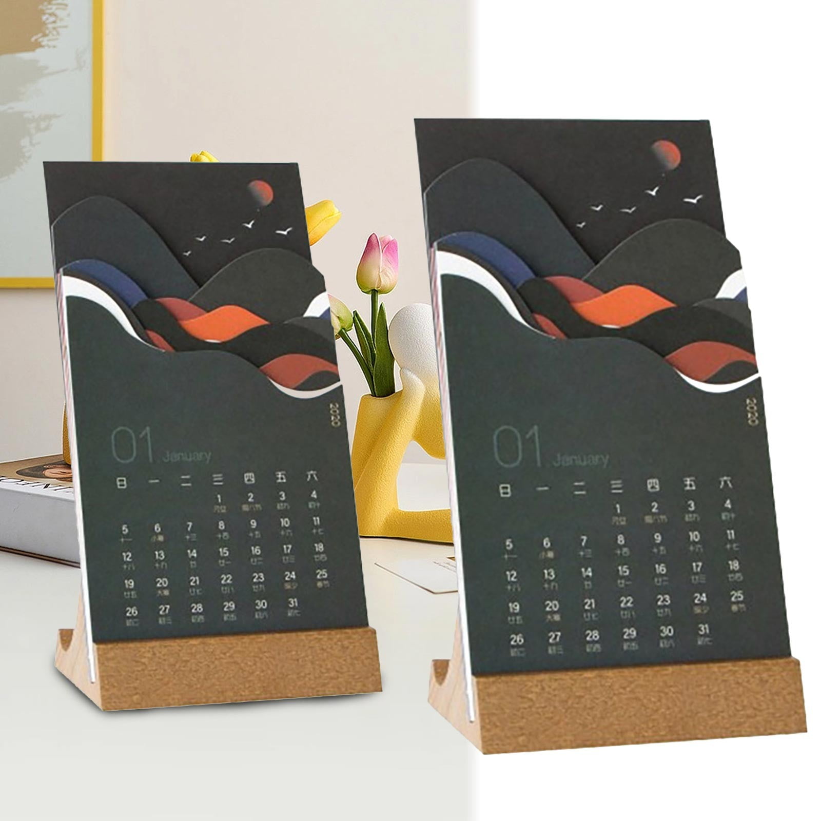 Calender! 2025 Wooden Desk Calendar: A Unique Design Calendar Desktop ...