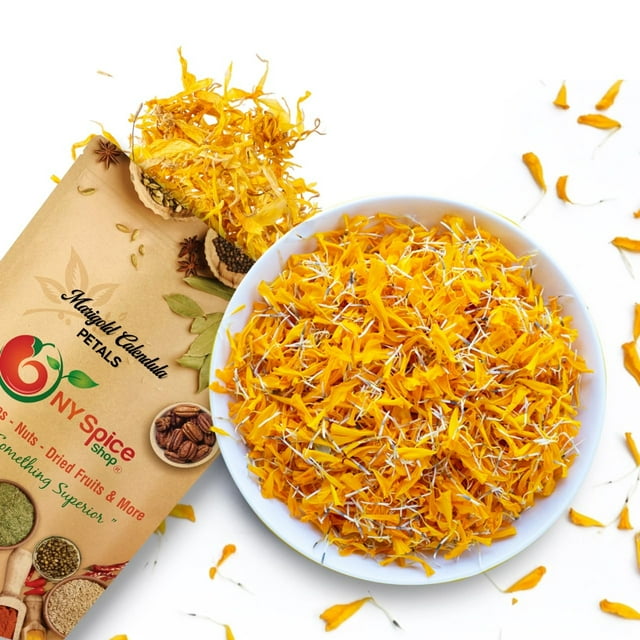 Calendula Petals - 8 Ounce Edible Marigold Flowers Petals - Pure Dried ...