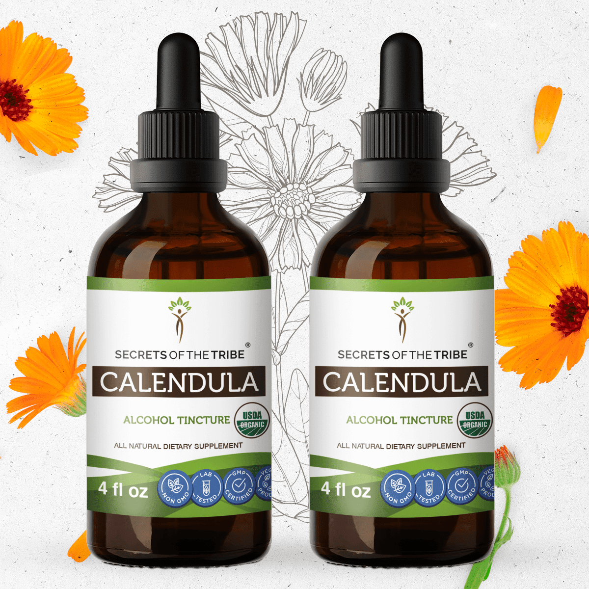 Calendula Tincture Alcohol Extract, Organic Calendula Officinalis ...