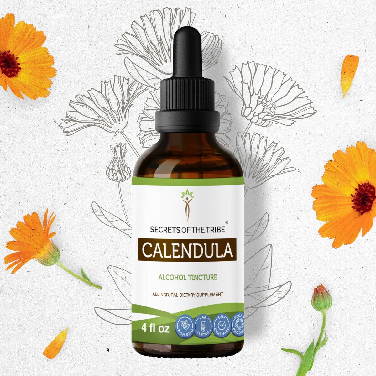 Calendula Tincture Alcohol Extract, Organic Calendula Officinalis ...