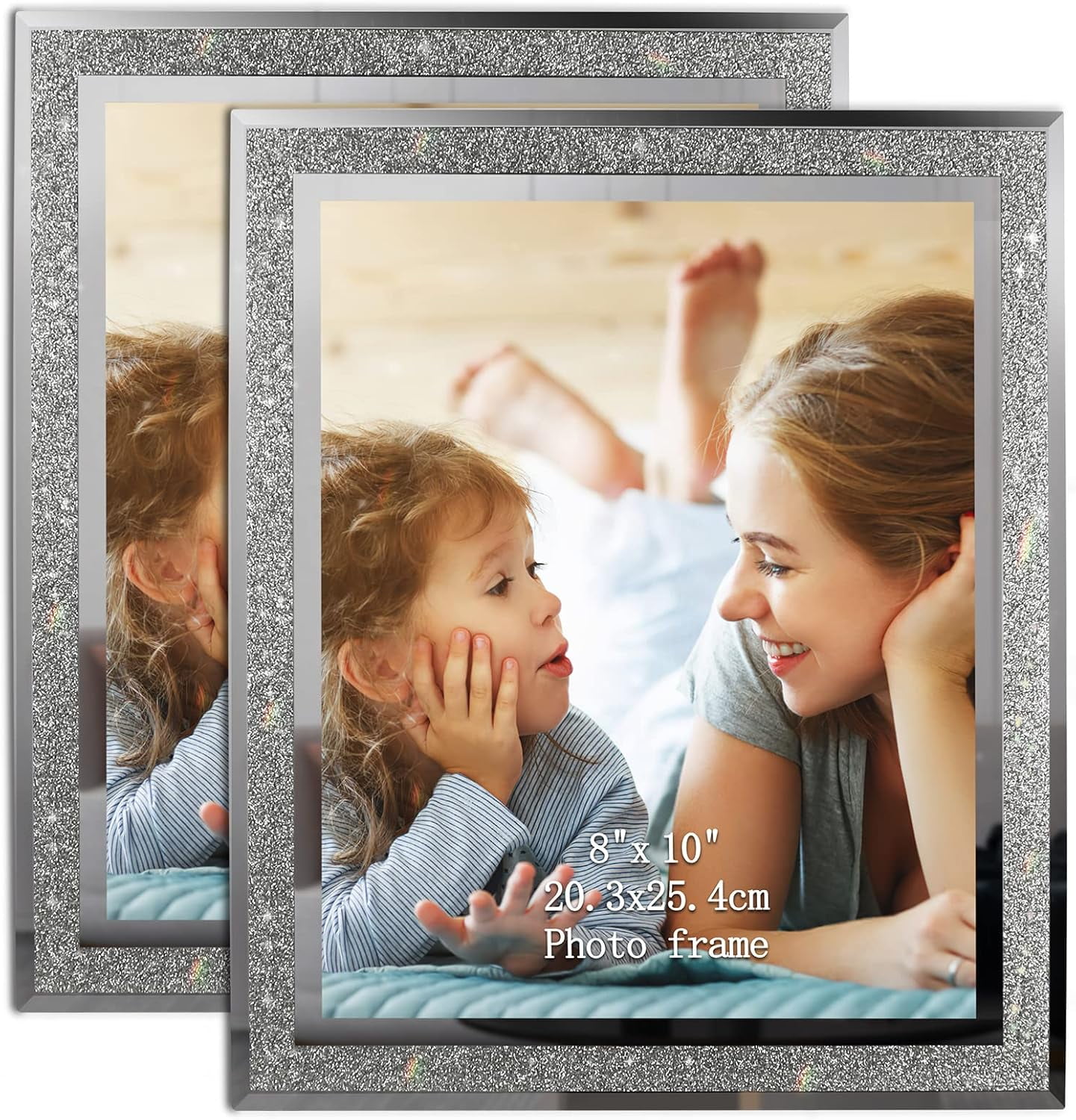 Calenzana 8x10 Picture Frame Sparkle Gl Photo Frames for Tabletop, 8 x ...