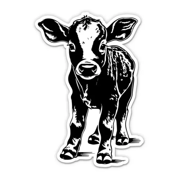 Calf Baby Cow Farm Sticker Phone Decal Water Bottle Stickers Car Decals ...