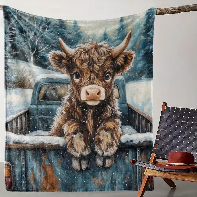 Calf Cedar 2D Print Winter Throw Flannel Blanket - Walmart.com