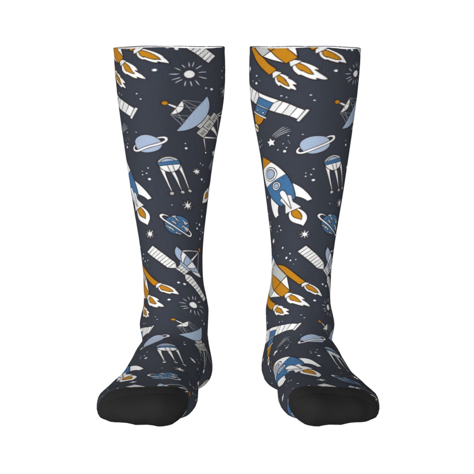 Calf Socks for Men Women, Space Cars Knee High Socks, Running Athletic ...
