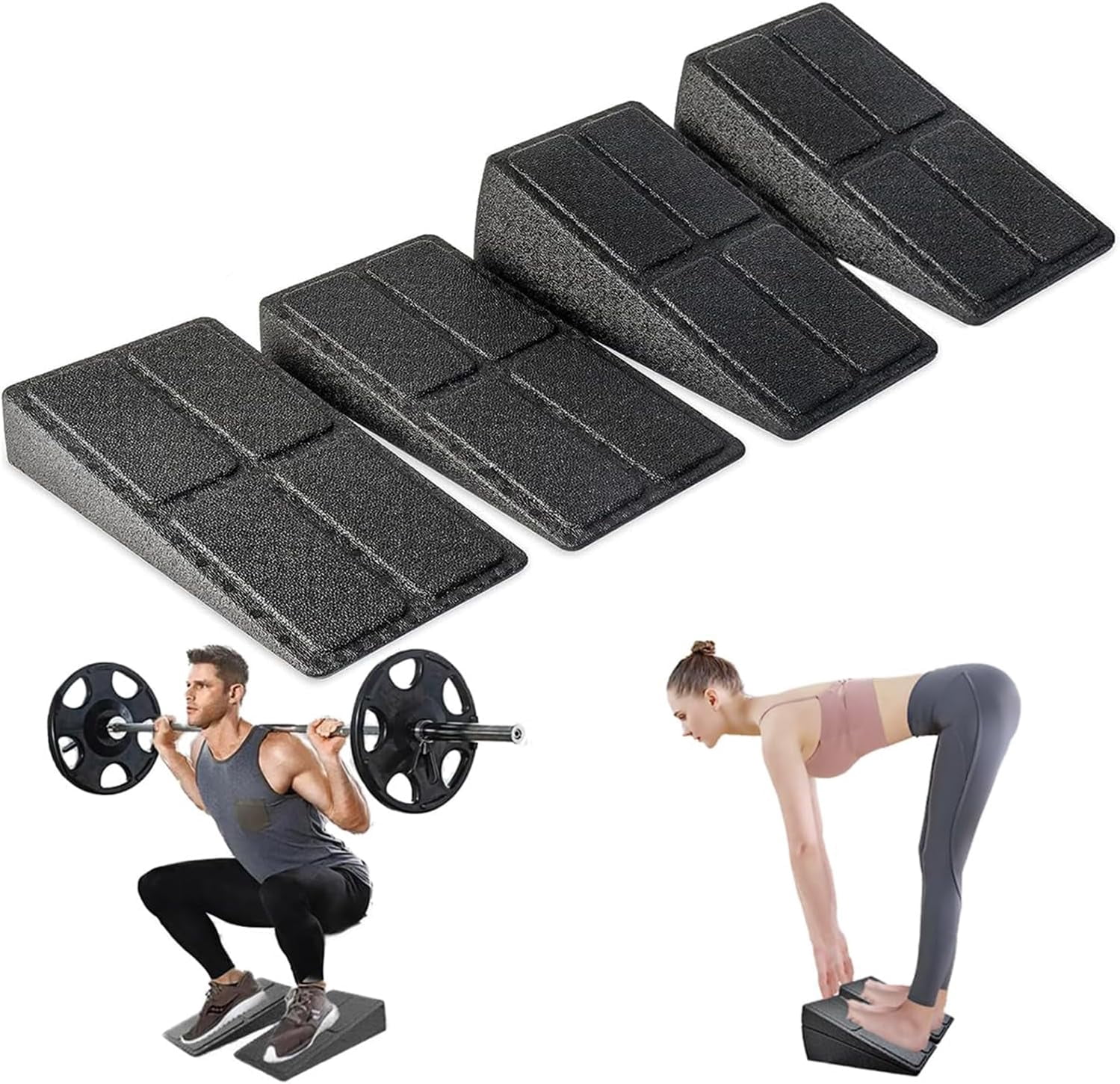 Calf Stretcher Slant Board - 4 Pcs Incline Board for Calf Stretching ...