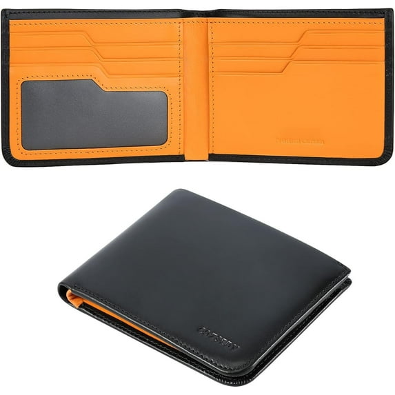 Calfskin Slim Wallets For Men Blocking Leather Minimalist Front Pocket ...