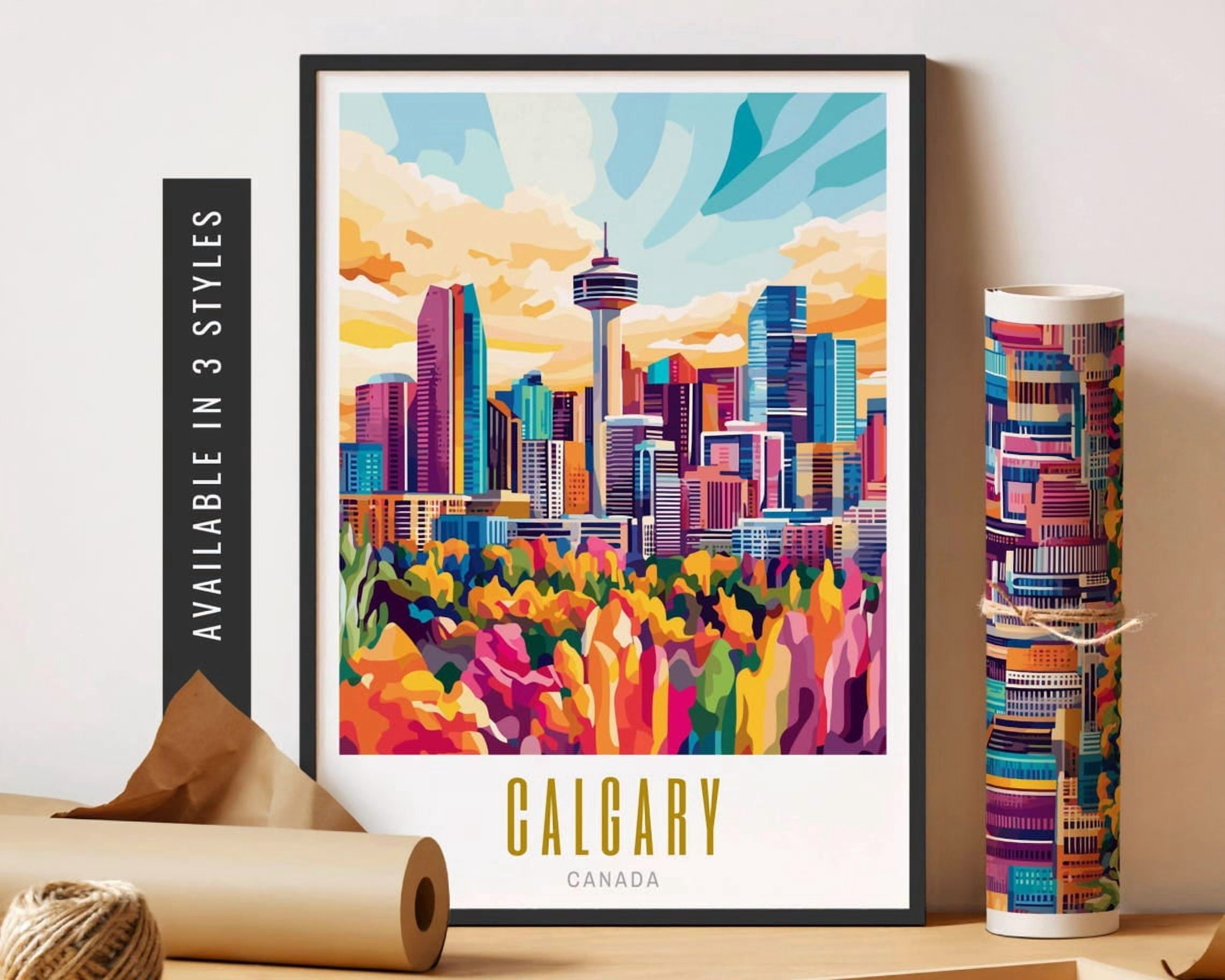 Calgary Alberta Canada Art Poster Travel City Art Calgary Canada Wall ...