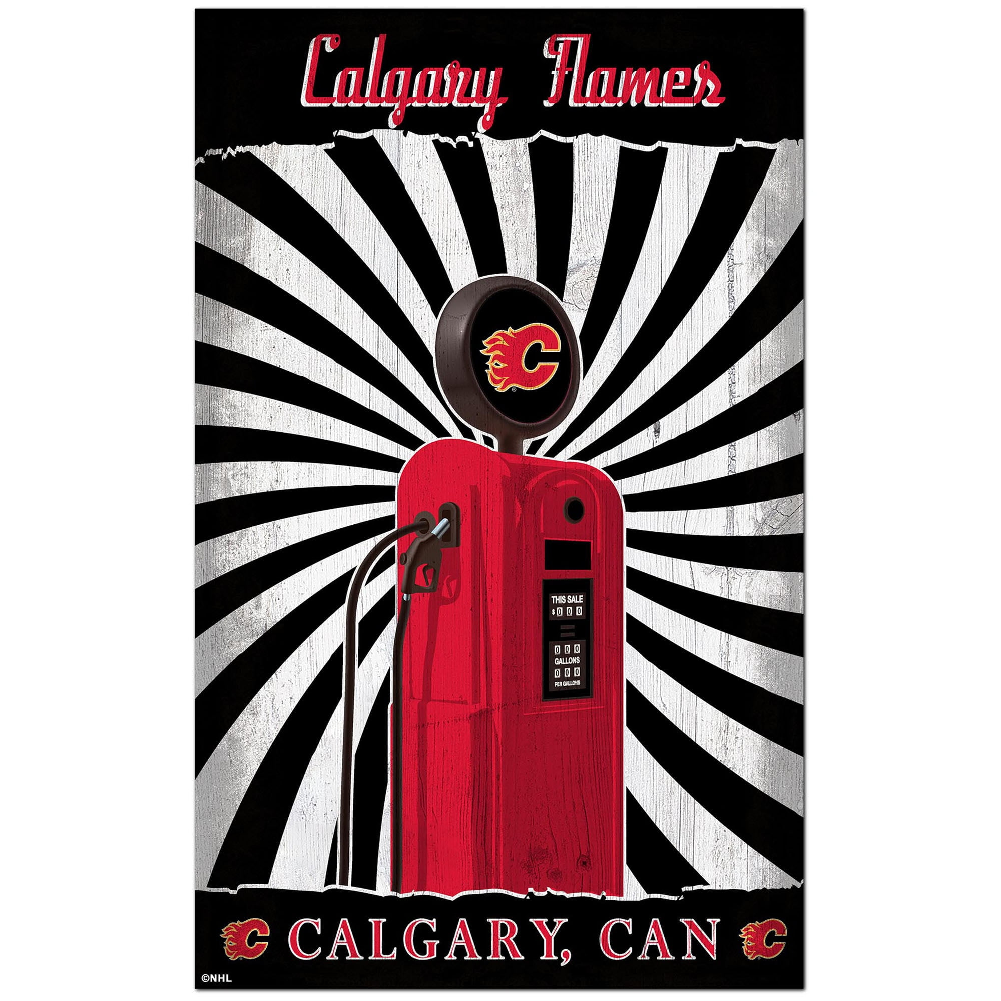 Calgary Flames 11'' x 19'' Retro Pump Location Sign - Walmart.com