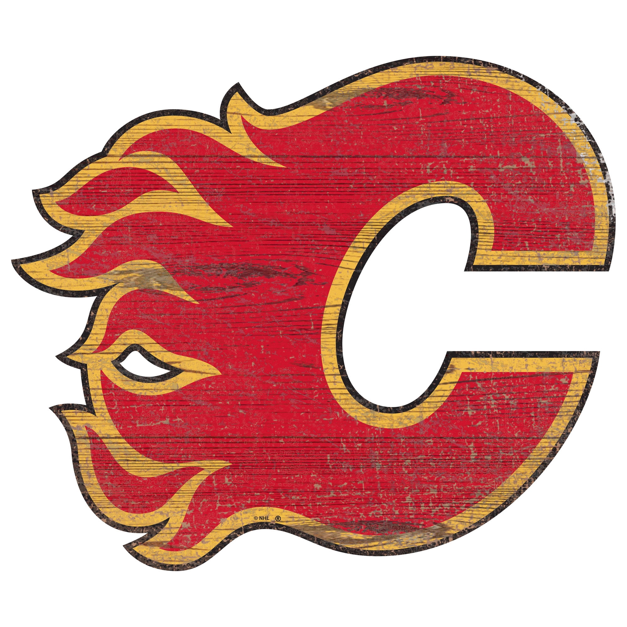 Calgary Flames 24'' x 24'' Distressed Logo Cutout Sign - Walmart.com