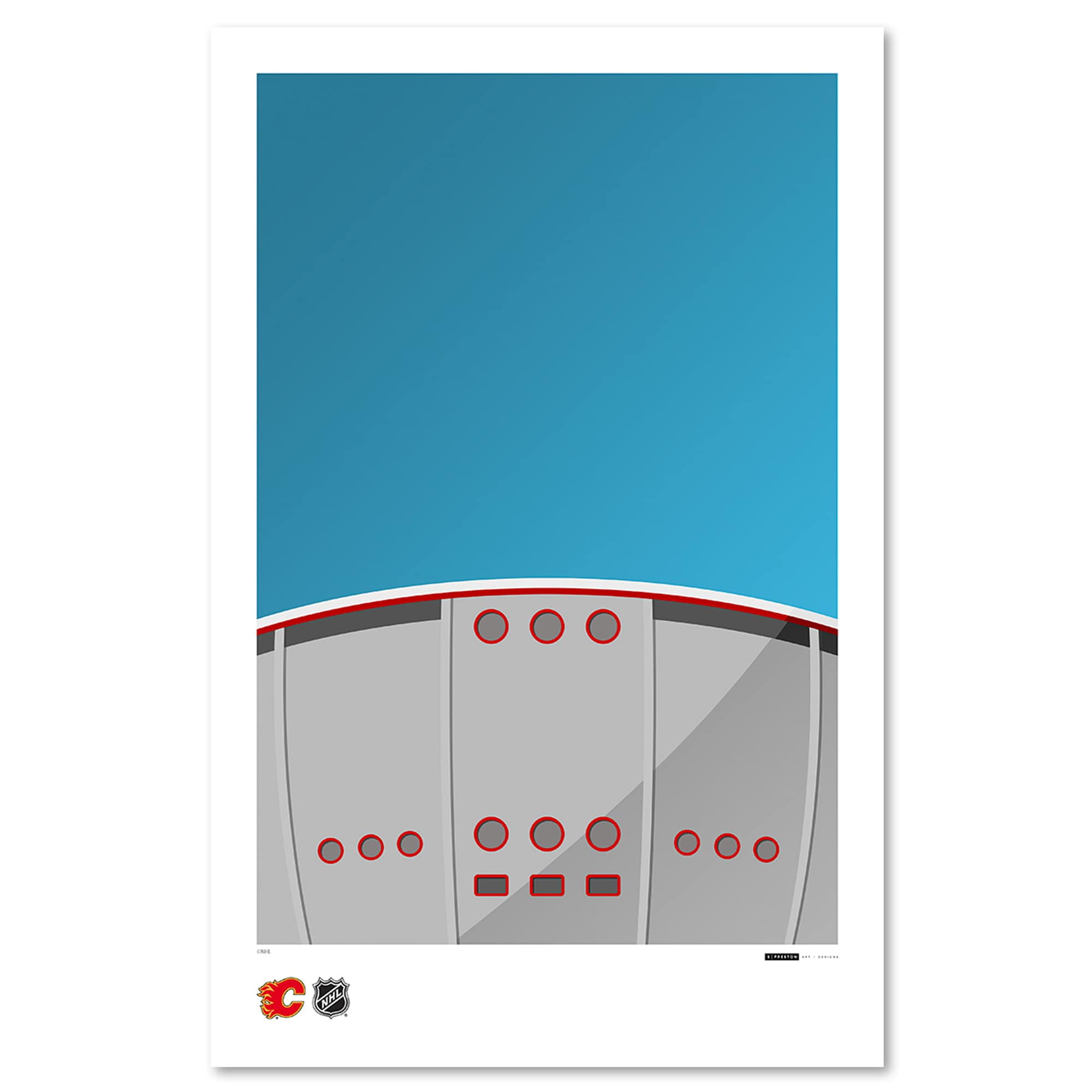 Calgary Flames Minimalist Saddledome 11'' x 17'' Art Poster - Walmart.com