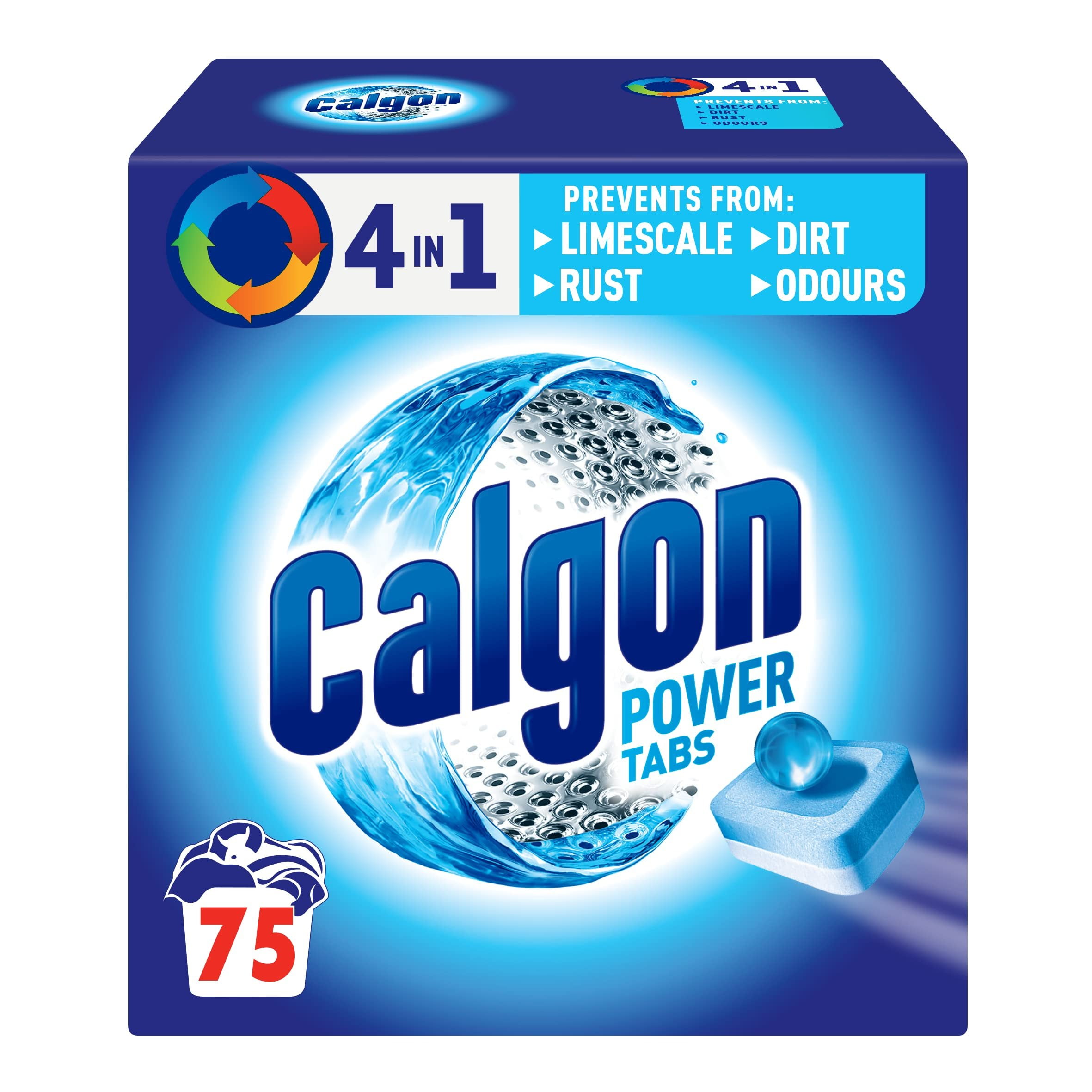 Calgon 4-in-1 Washing Machine Cleaner and Water Softener Tablets, 75 ...