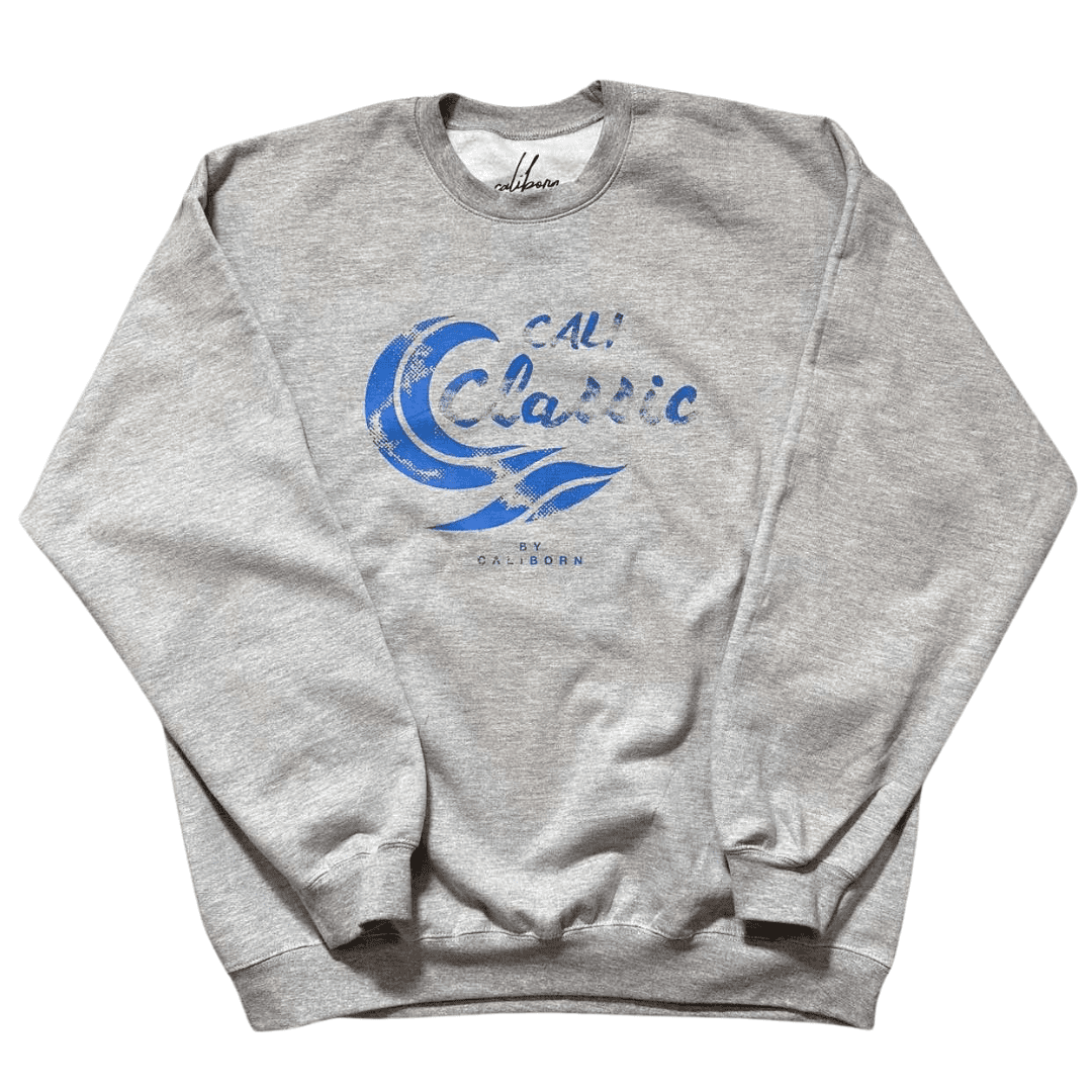 Cali Classic Wave Sweatshirt - Heather Grey, Medium - Walmart.com