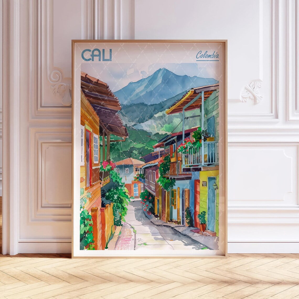 Cali Colombia South America Pastel Travel Poster, Unframed Size 16x24 ...